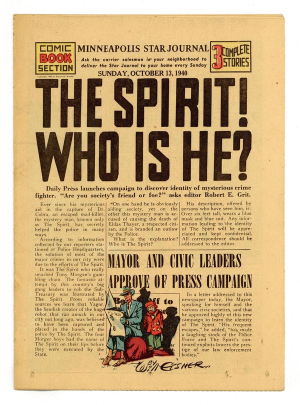 Spirit Weekly Newspaper Comic (1940-1952) #Oct 13 1940 VG 4.0
