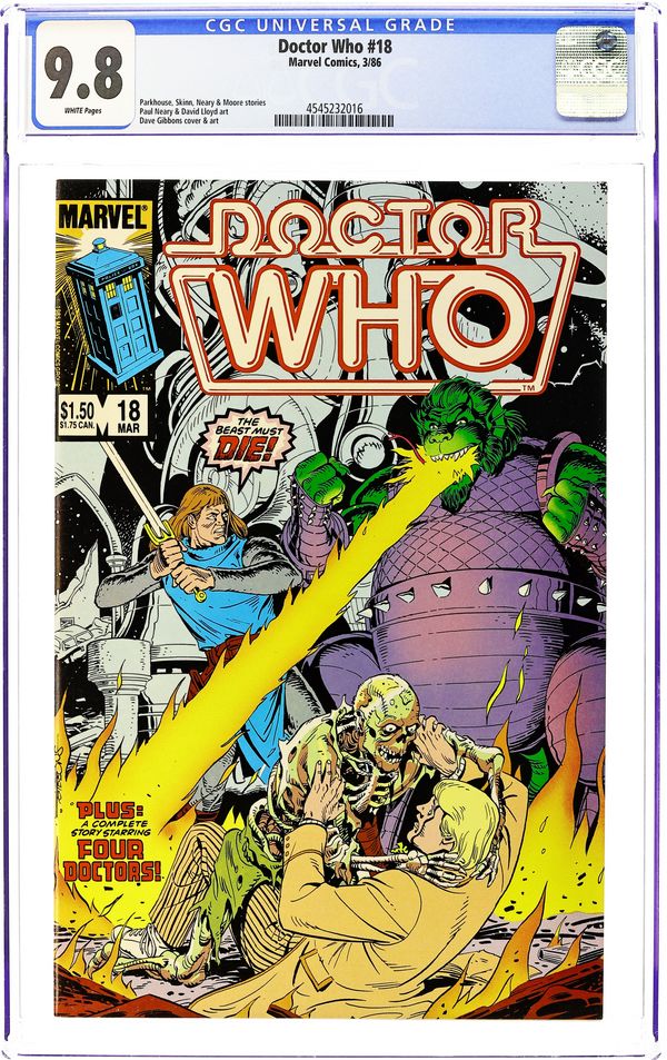 Doctor Who (1984 Marvel) comic books graded by CGC with issue numbers 18+