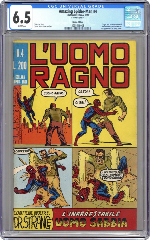 L'Uomo Ragno (Italian 1970-1981 Editoriale Corno) Amazing Spider-Man 4 ...