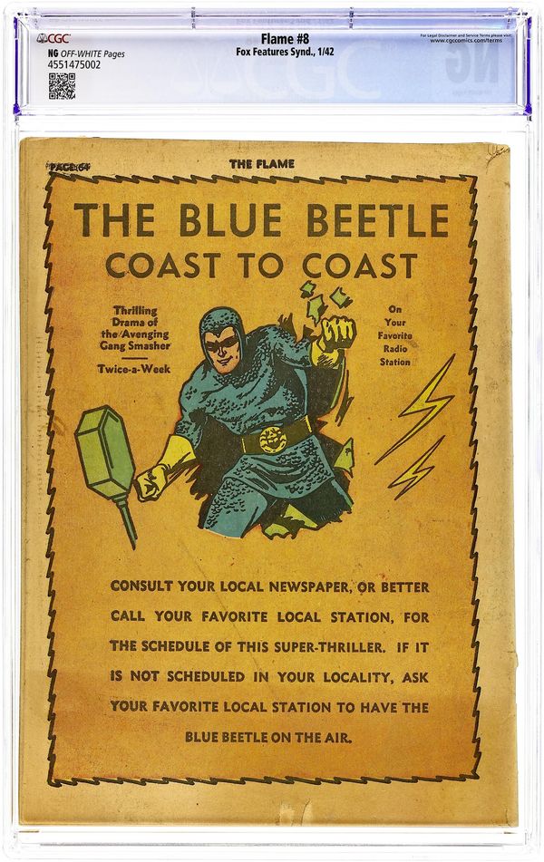 Flame (1940 Fox Features Syndicate) 8 CGC Coverless