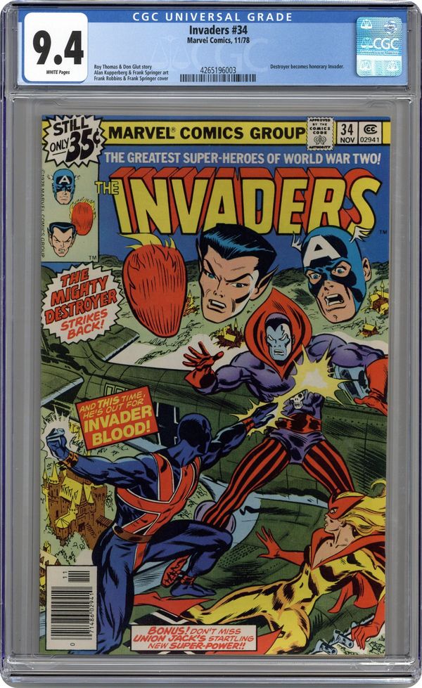 Invaders (1975 Marvel 1st Series) 34 CGC 9.4