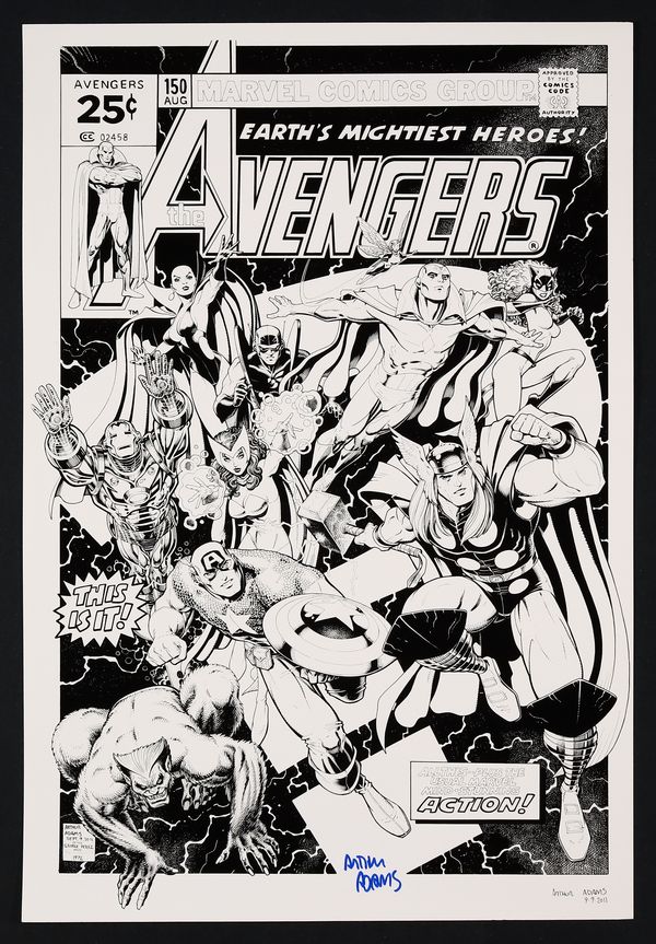 Avengers #150 Cover Recreation and Expansion Print by Art Adams