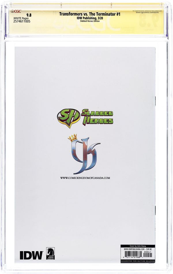 Transformers vs. the Terminator (2020 IDW) 1CKOC CGC 9.8 SS Giang