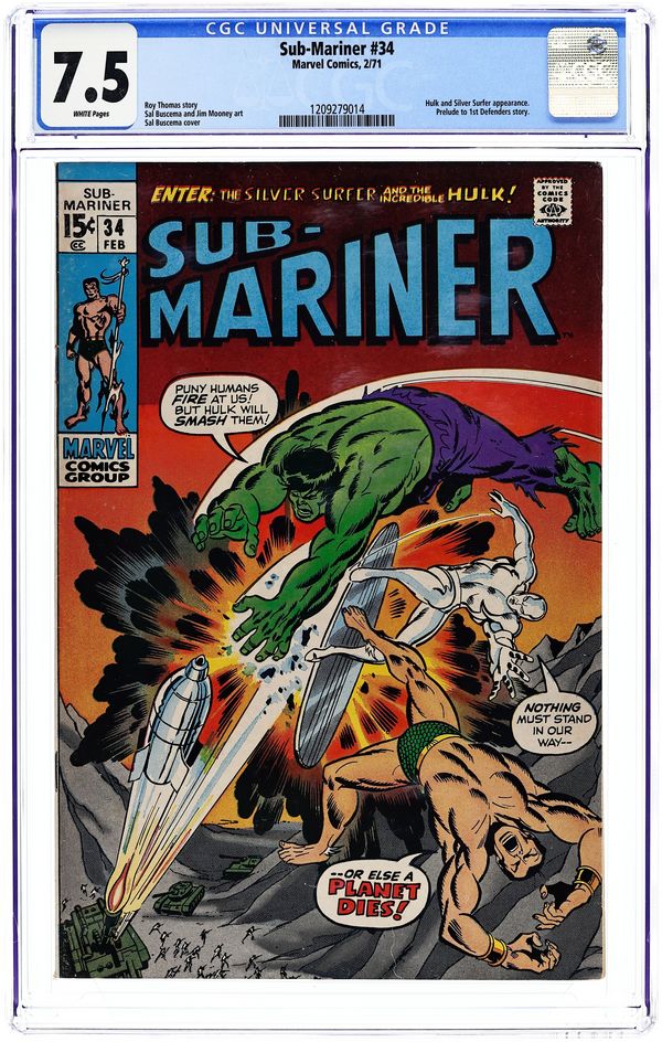 Sub-Mariner (1968 1st Series) 34 CGC 7.5