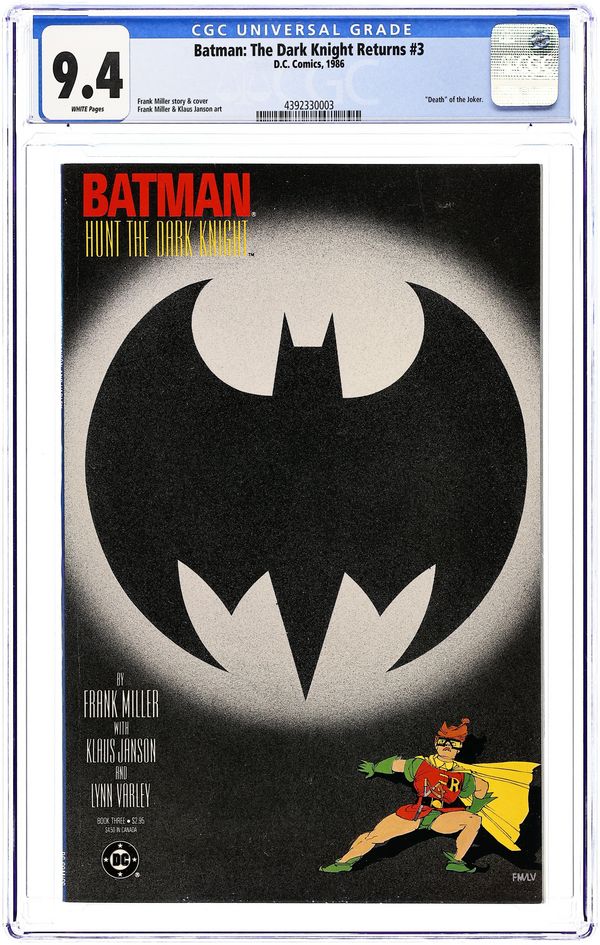 Batman The Dark Knight Returns (1986) 3-1ST CGC 9.4