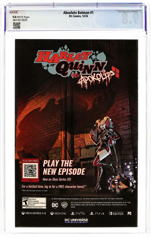 Absolute Batman (2024 DC) 1A CGC 9.8