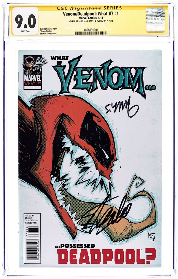 What If Venom Possessed Deadpool (2011 Marvel) 1 CGC 9.0 SS Stan Lee/Young