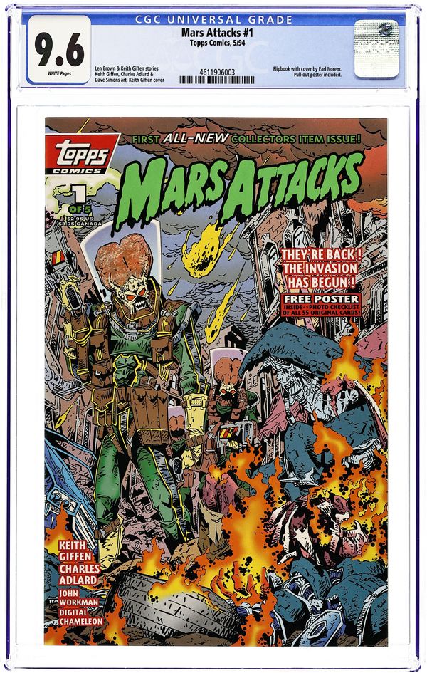 Mars Attacks (1994 Topps 1st Series) 1A CGC 9.6