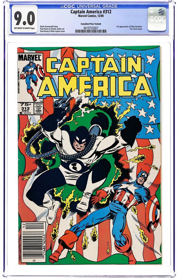 Captain America (1968 1st Series) Canadian Price Variant 312 CGC 9.0