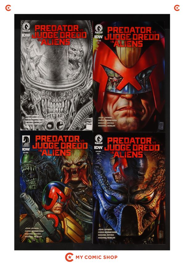 Predator vs. Judge Dredd vs. Aliens Lot of 4