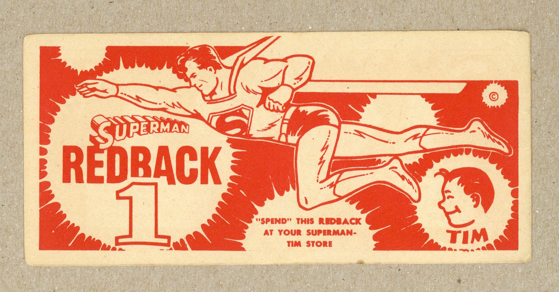 Superman Tim Redback Currency (circa 1945) SUP$1.00 FN- 5.5