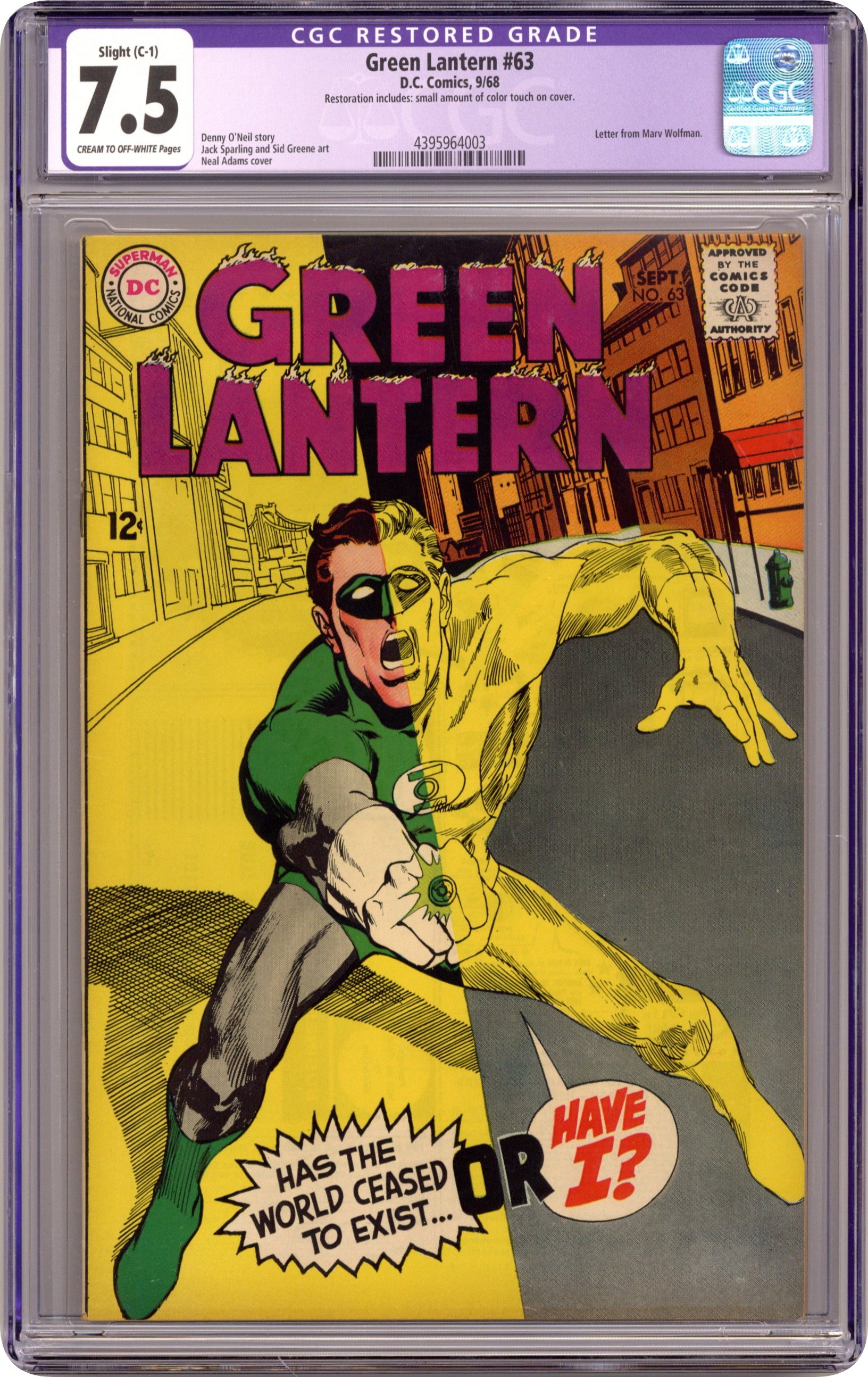 Green Lantern (1960 2nd Series DC) 63 CGC 7.5 Restored