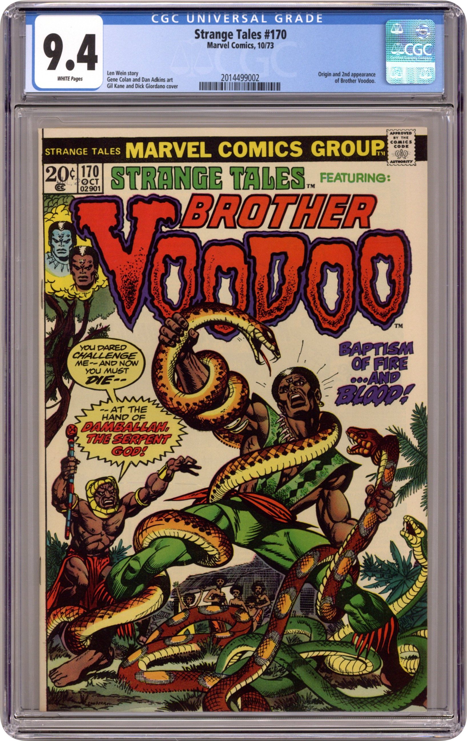 Strange Tales (1951-1976 1st Series) 170 CGC 9.4