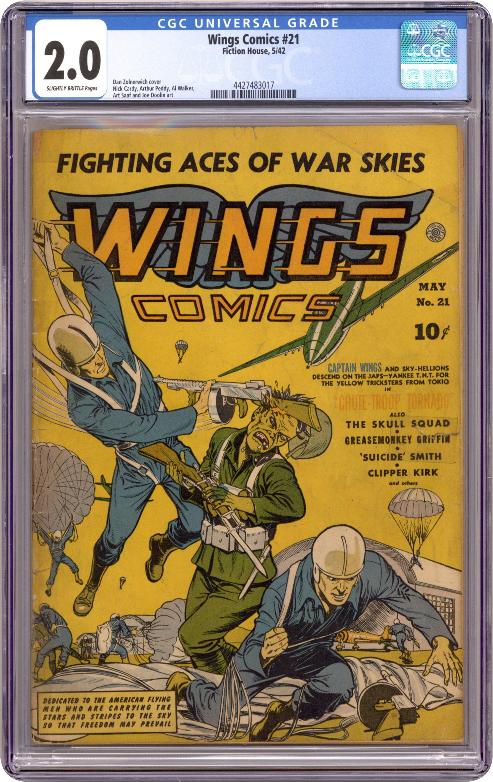Wings Comics (1940) 21 CGC 2.0