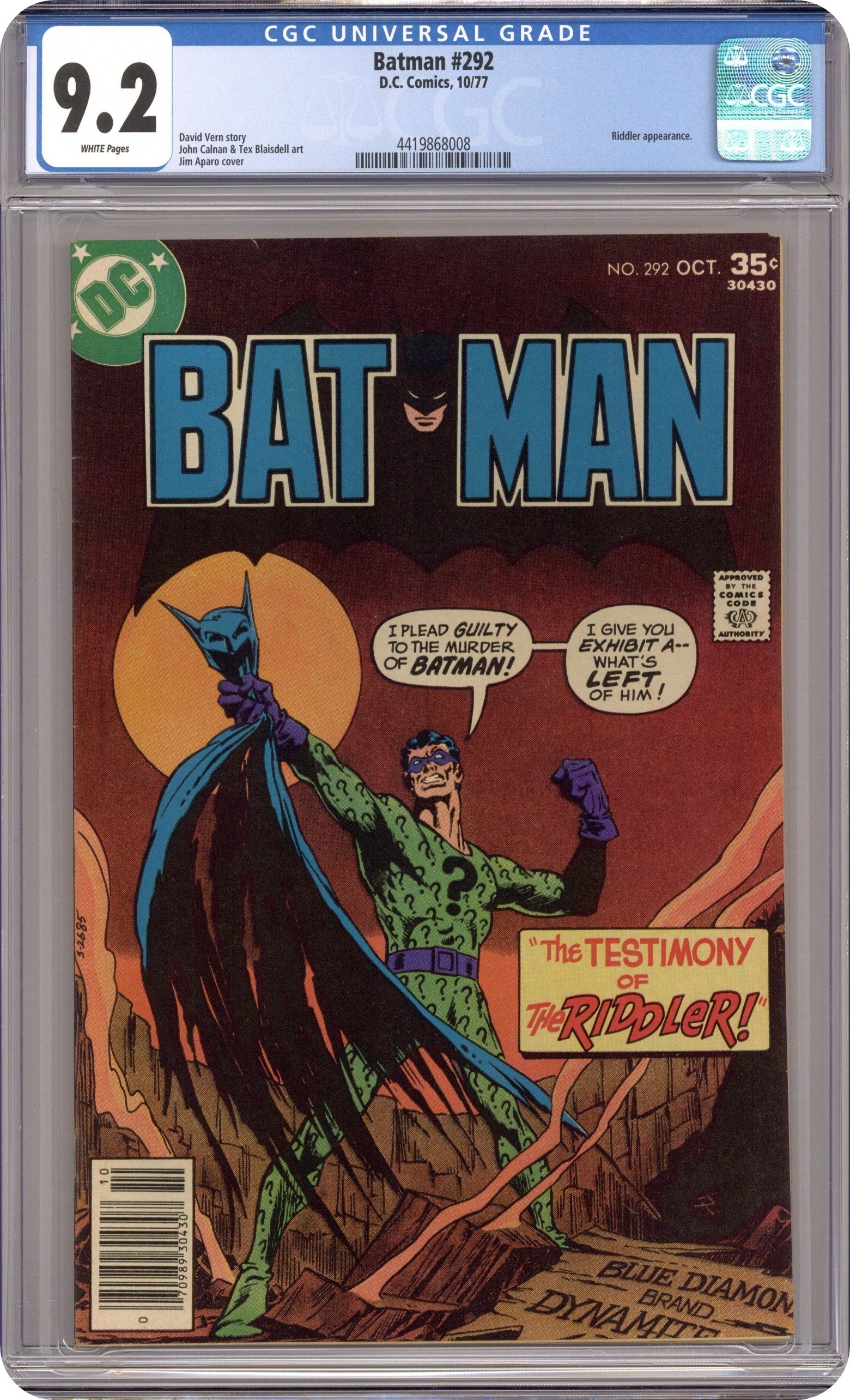 Batman (1940) 292 CGC 9.2