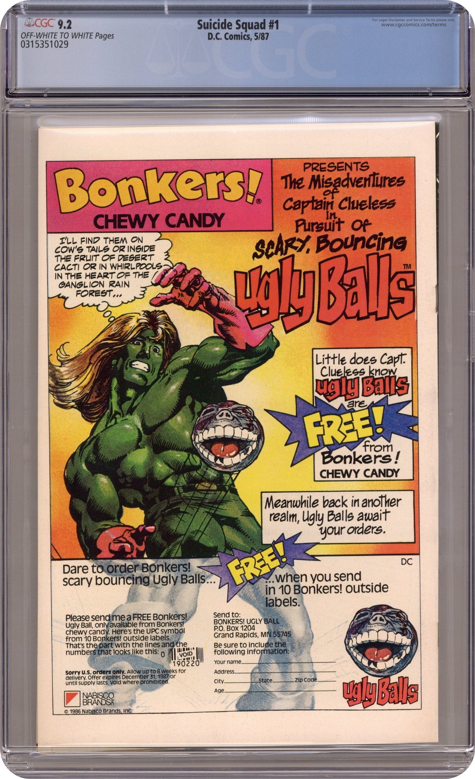 Suicide Squad (1987 1st Series) 1D CGC 9.2