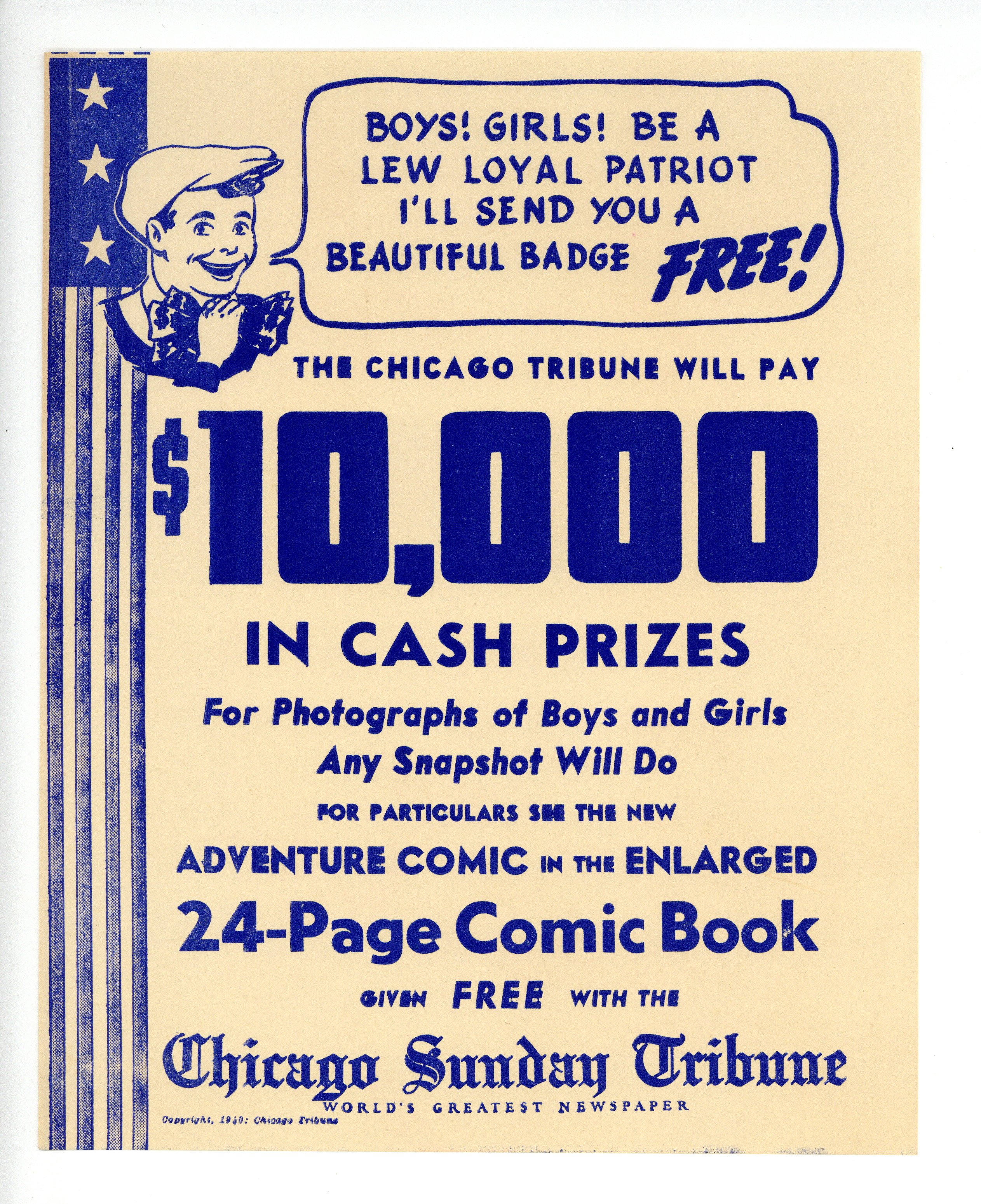 Lew Loyal Patriots Chicago Tribune Advertisement (1940)