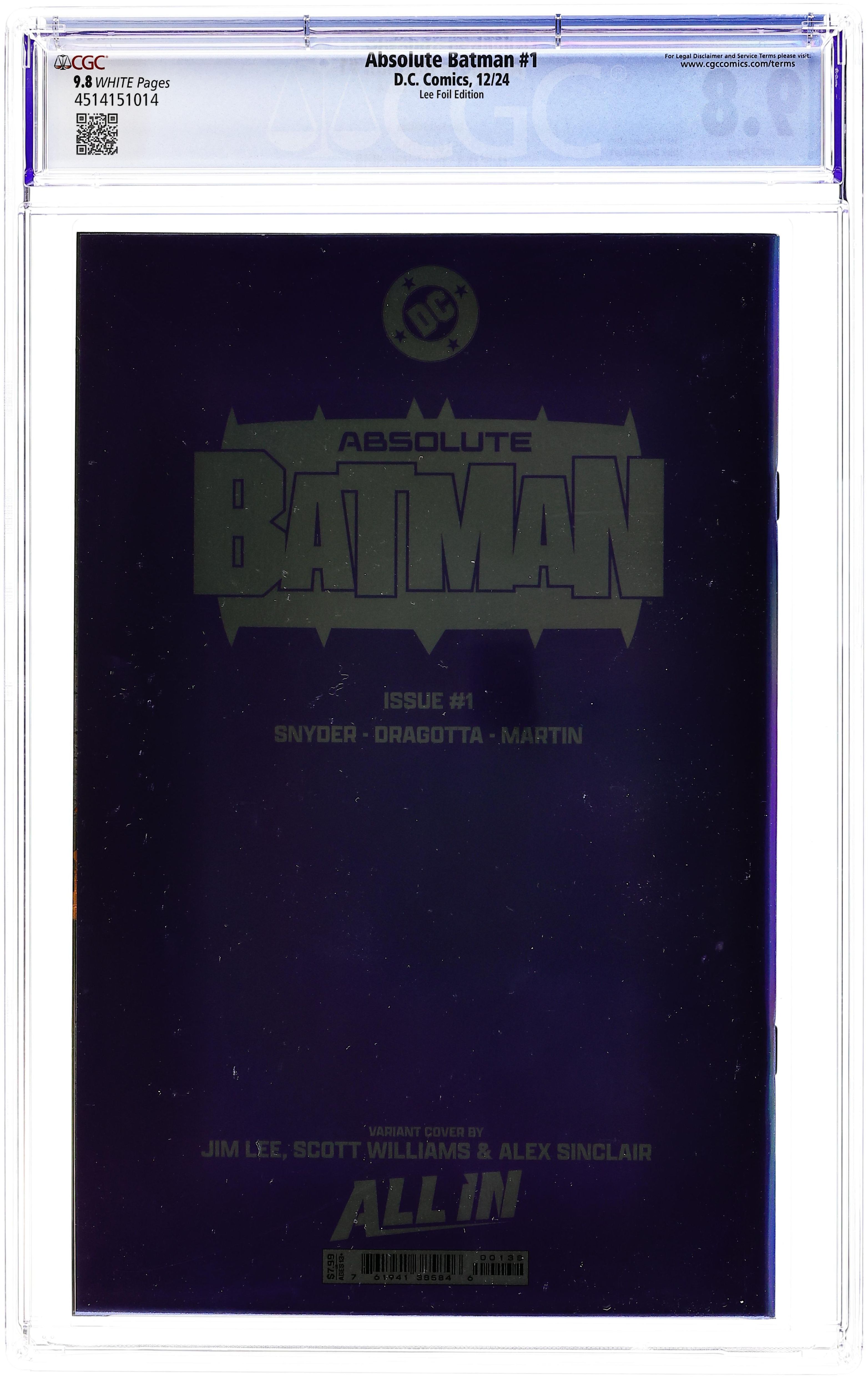 Absolute Batman (2024 DC) 1J CGC 9.8