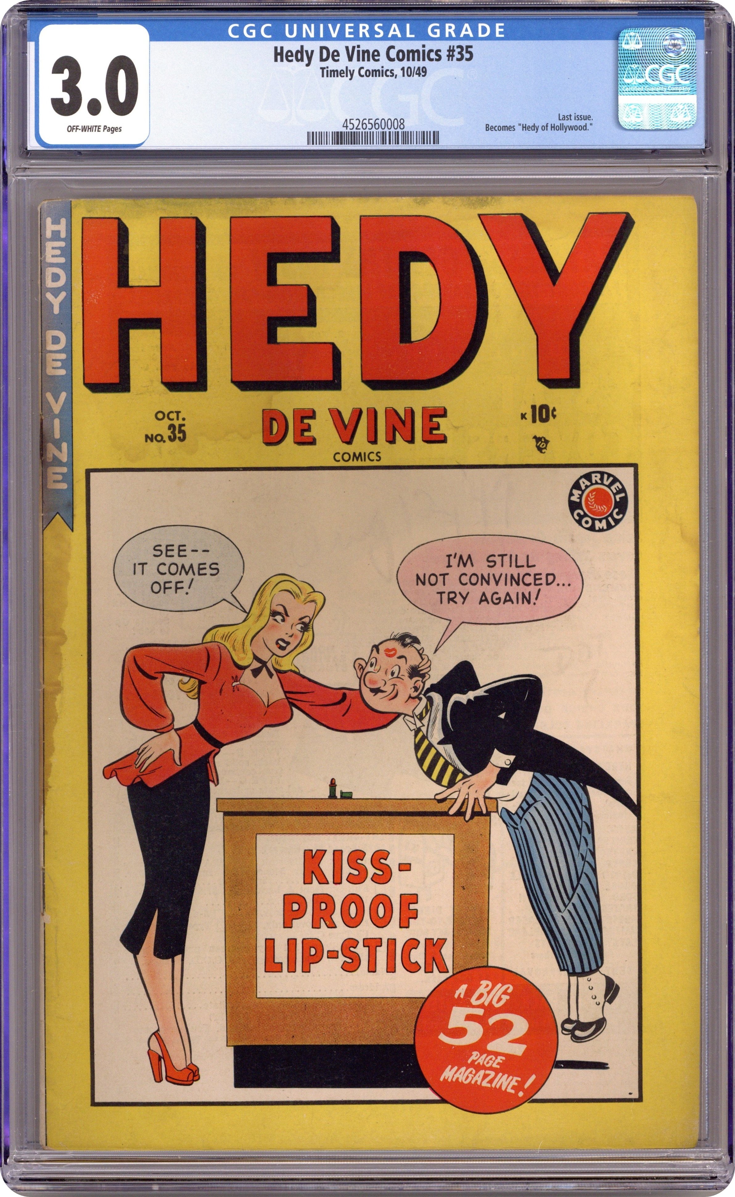 Hedy De Vine Comics (1947 Marvel) 35 CGC 3.0