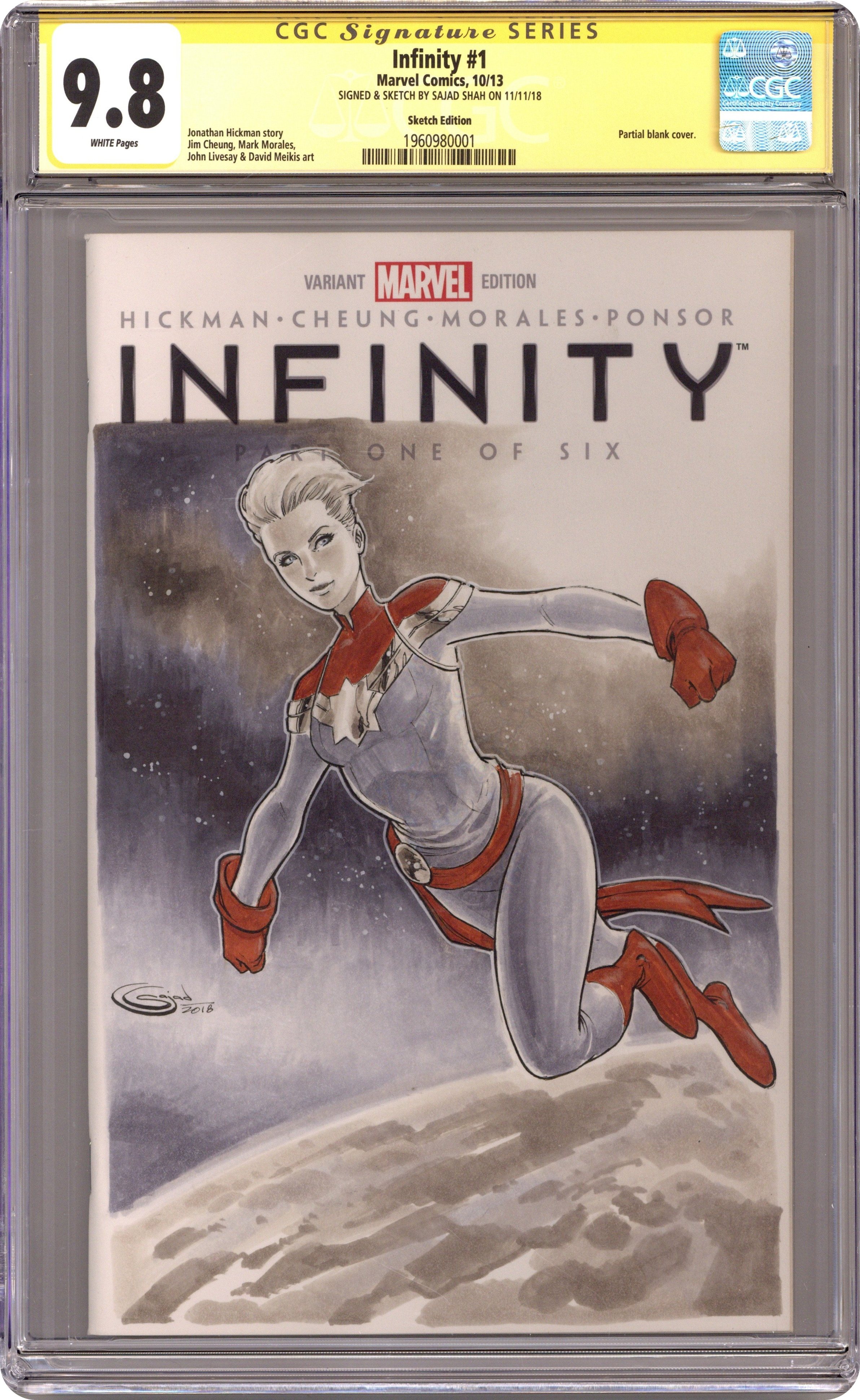 Infinity (2013 Marvel) 1J CGC 9.8 SS Shah