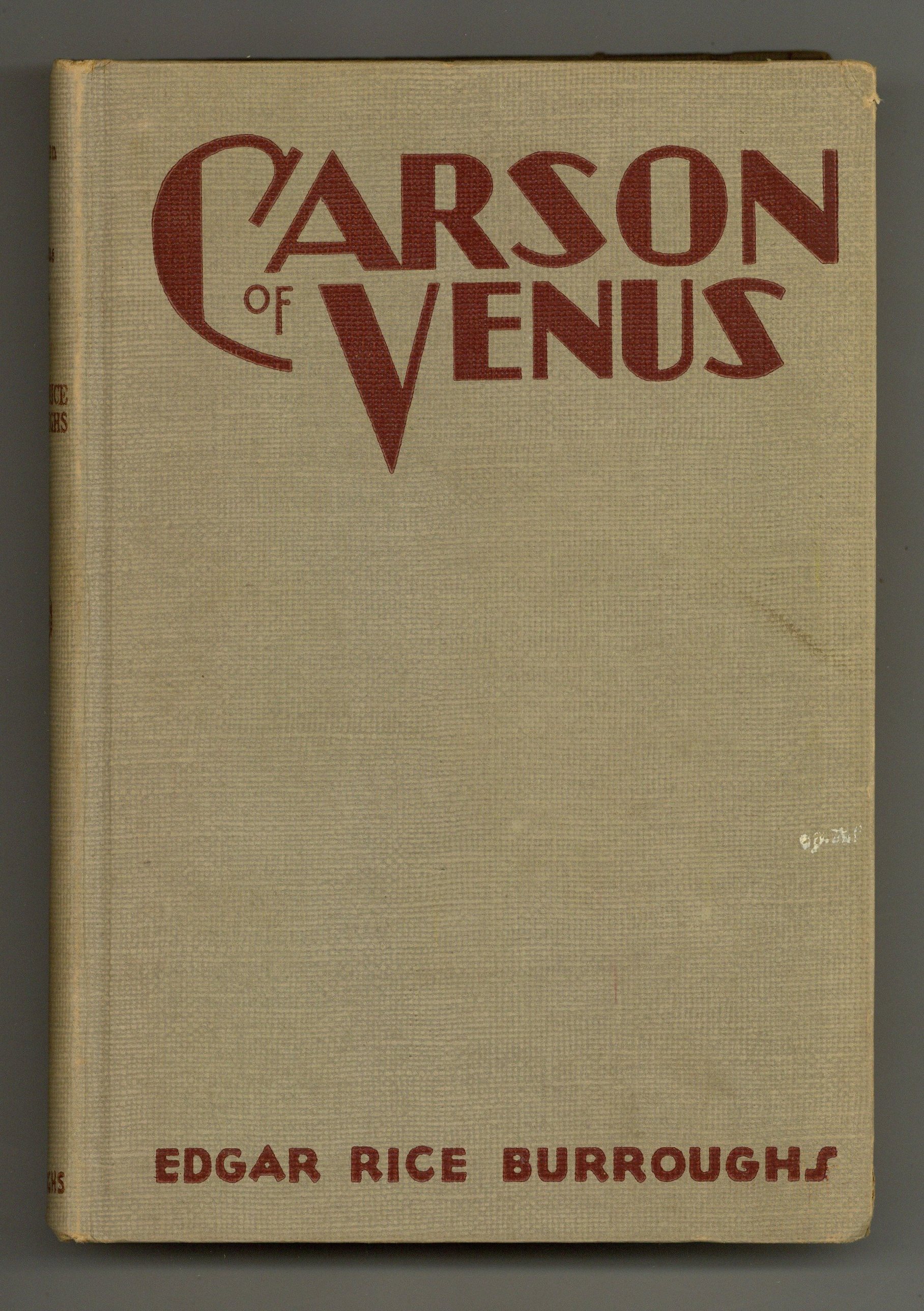 Carson of Venus HC (1939 Edgar Rice Burroughs, Inc.) 1-REP VG 4.0