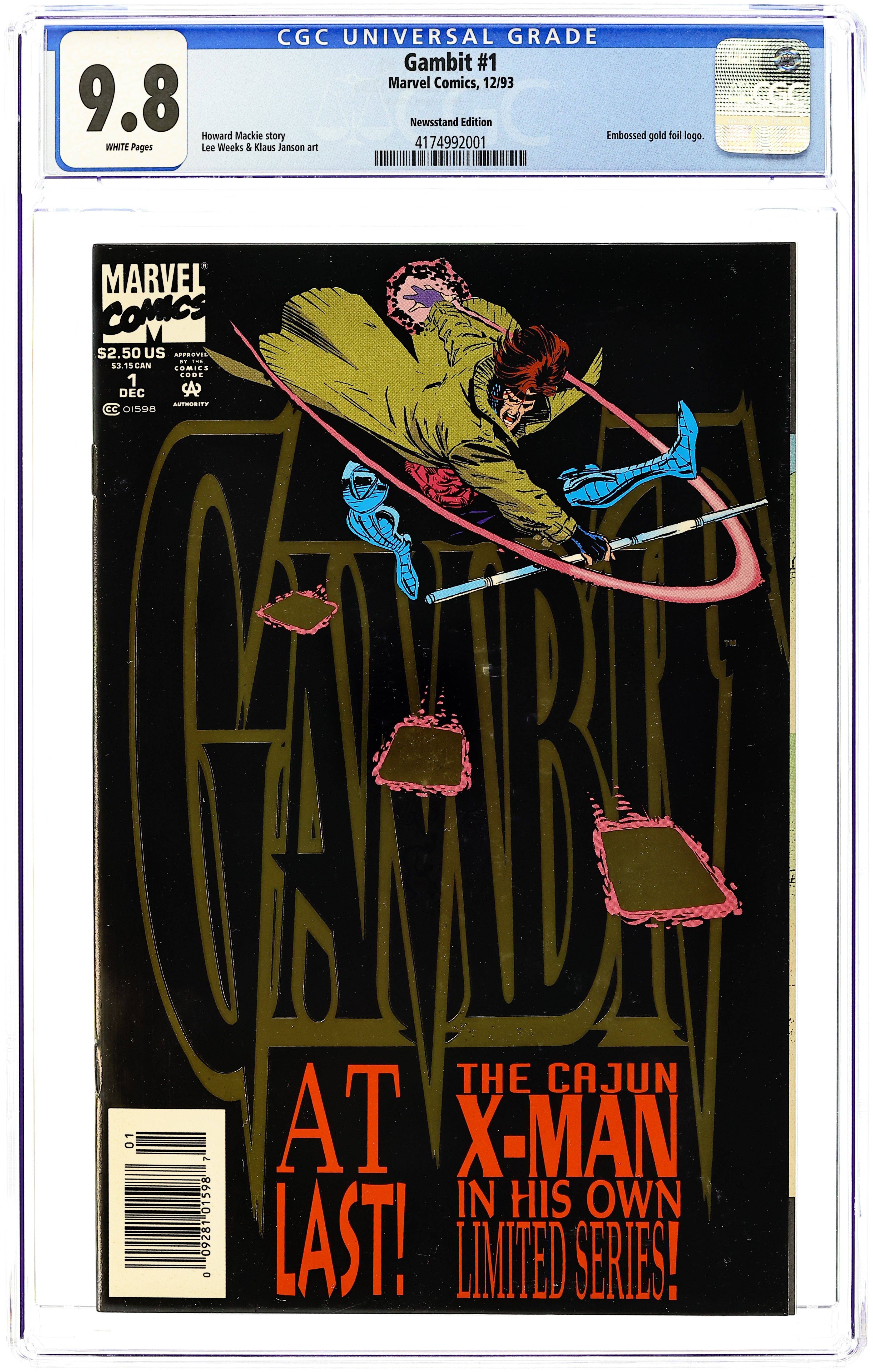 Gambit (1993 1st Series Marvel) 1A.N CGC 9.8