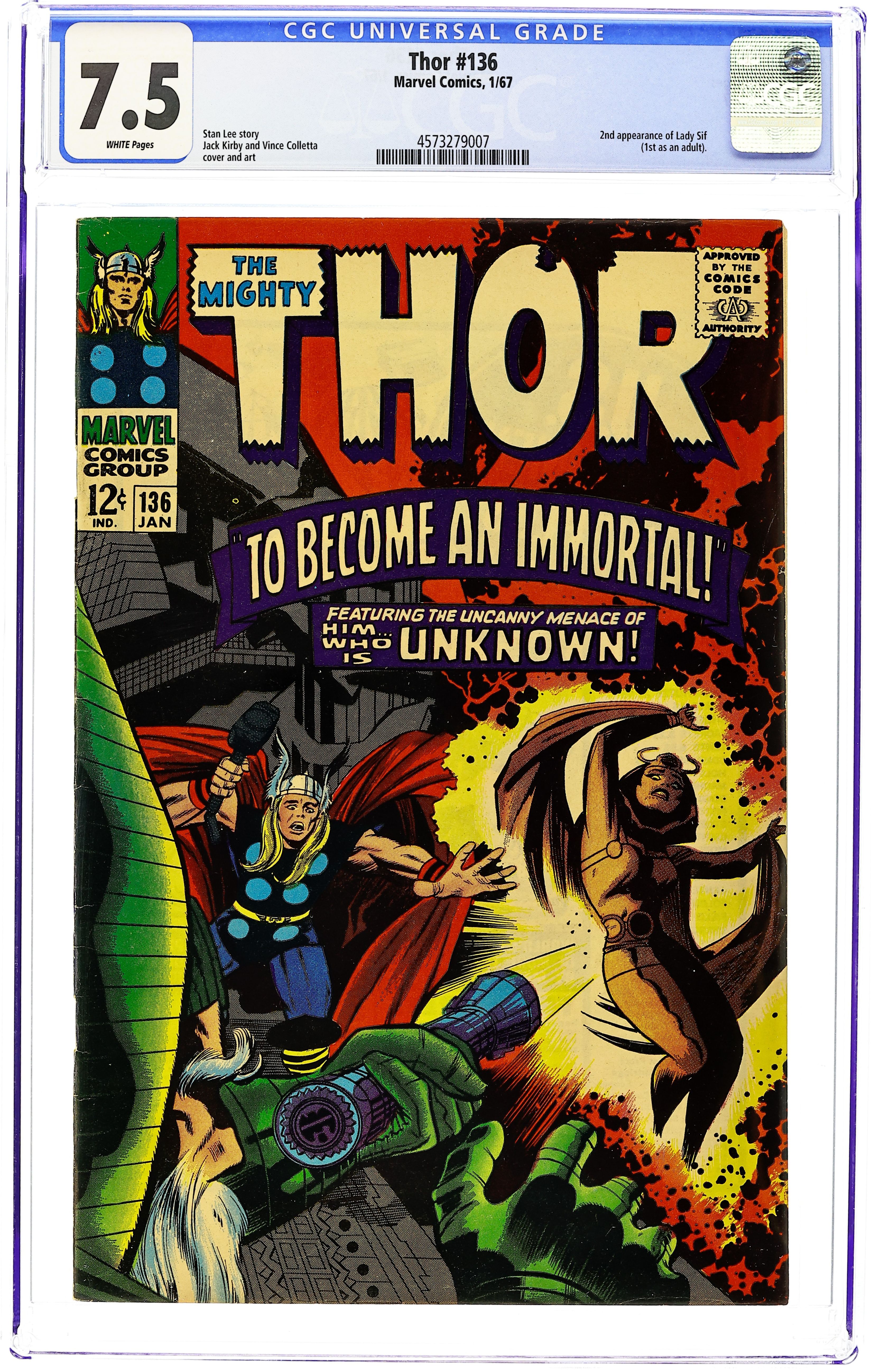 Thor (1962 Marvel 1st Series Journey Into Mystery) 136 CGC 7.5