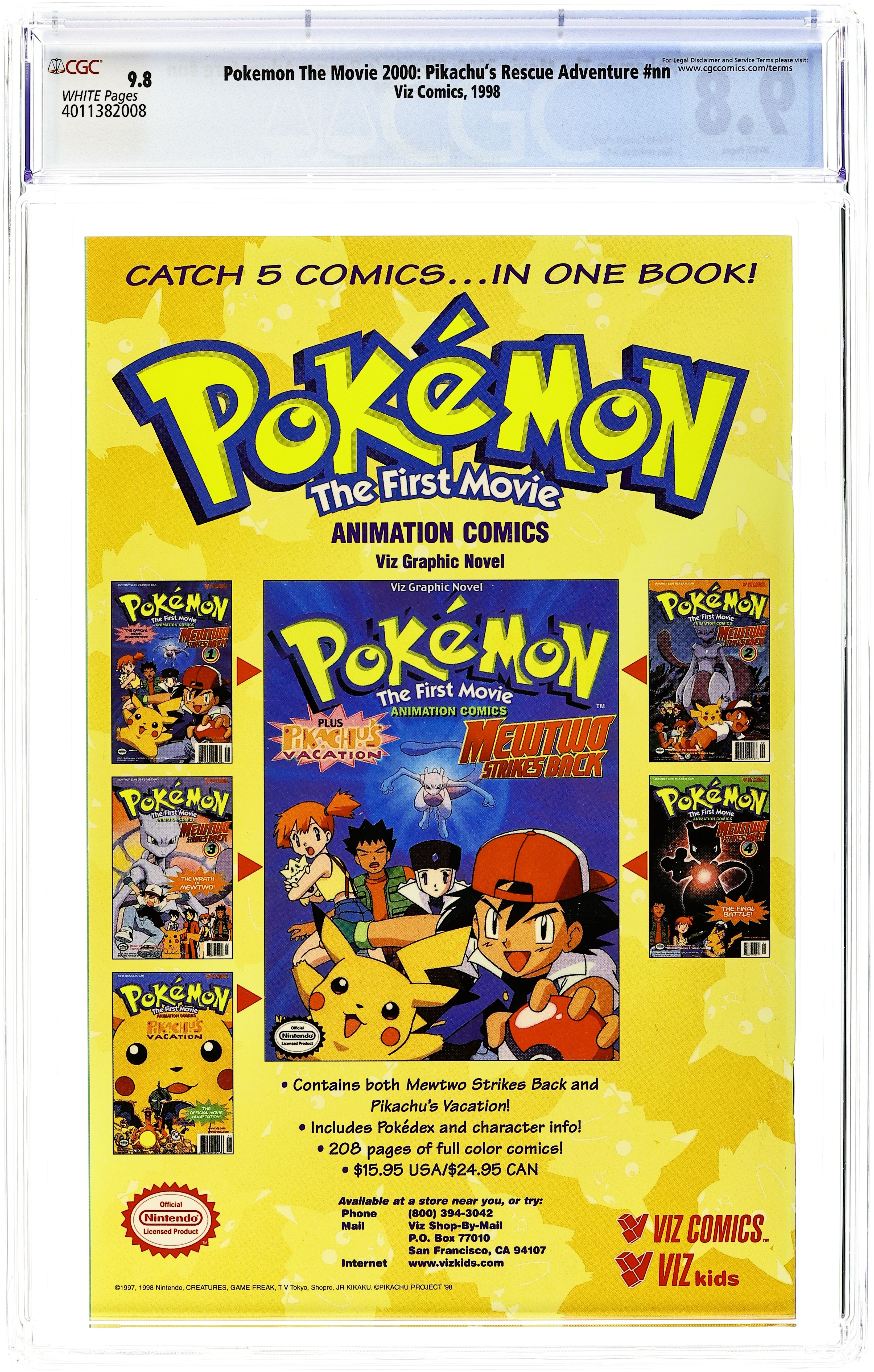 Pokemon the Movie 2000 Pikachu's Rescue Adventure (2000) 1 CGC 9.8