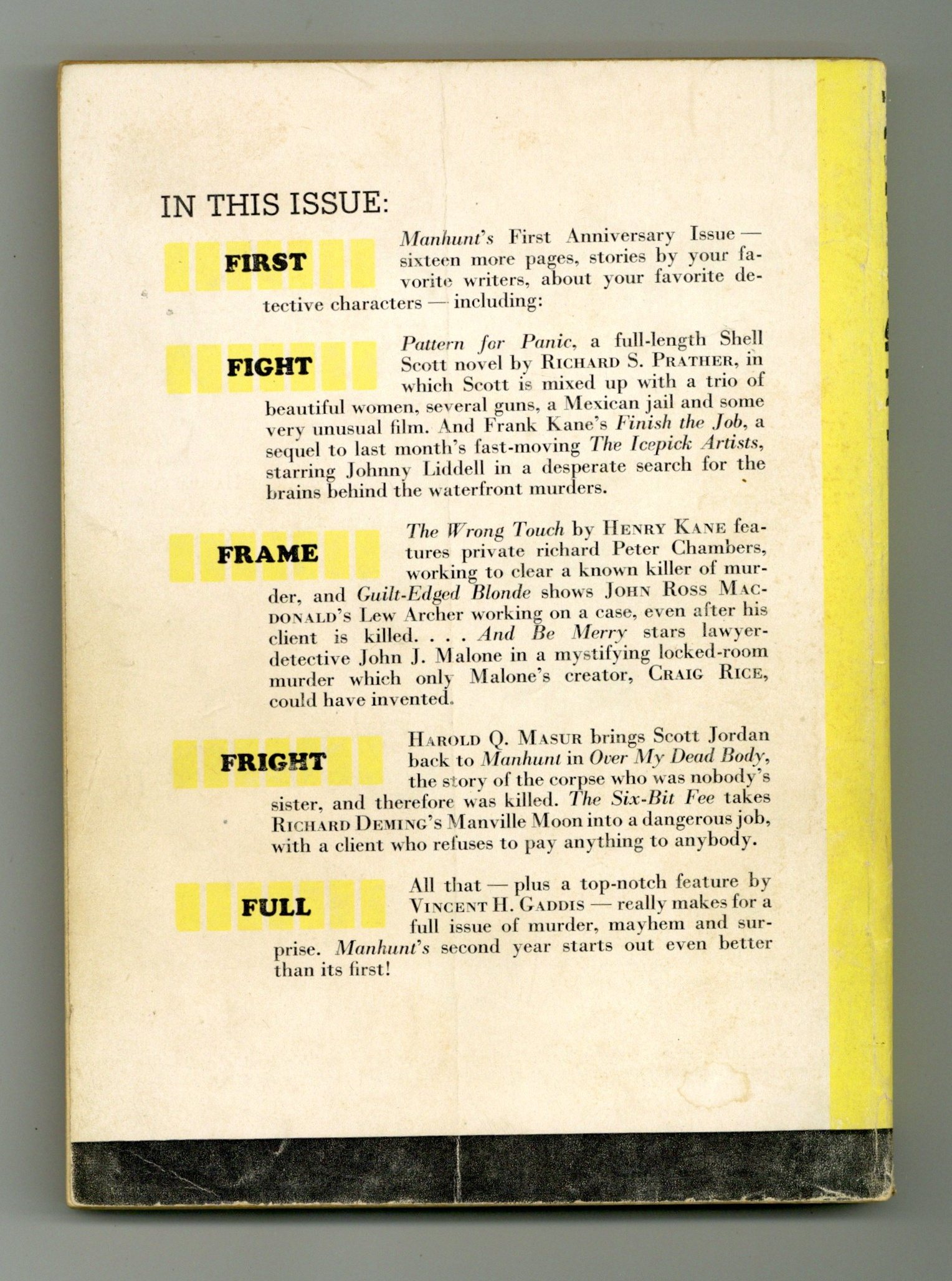 Manhunt (1953-1967 Eagle Publications) Magazine Vol. 2 #1 GD/VG 3.0