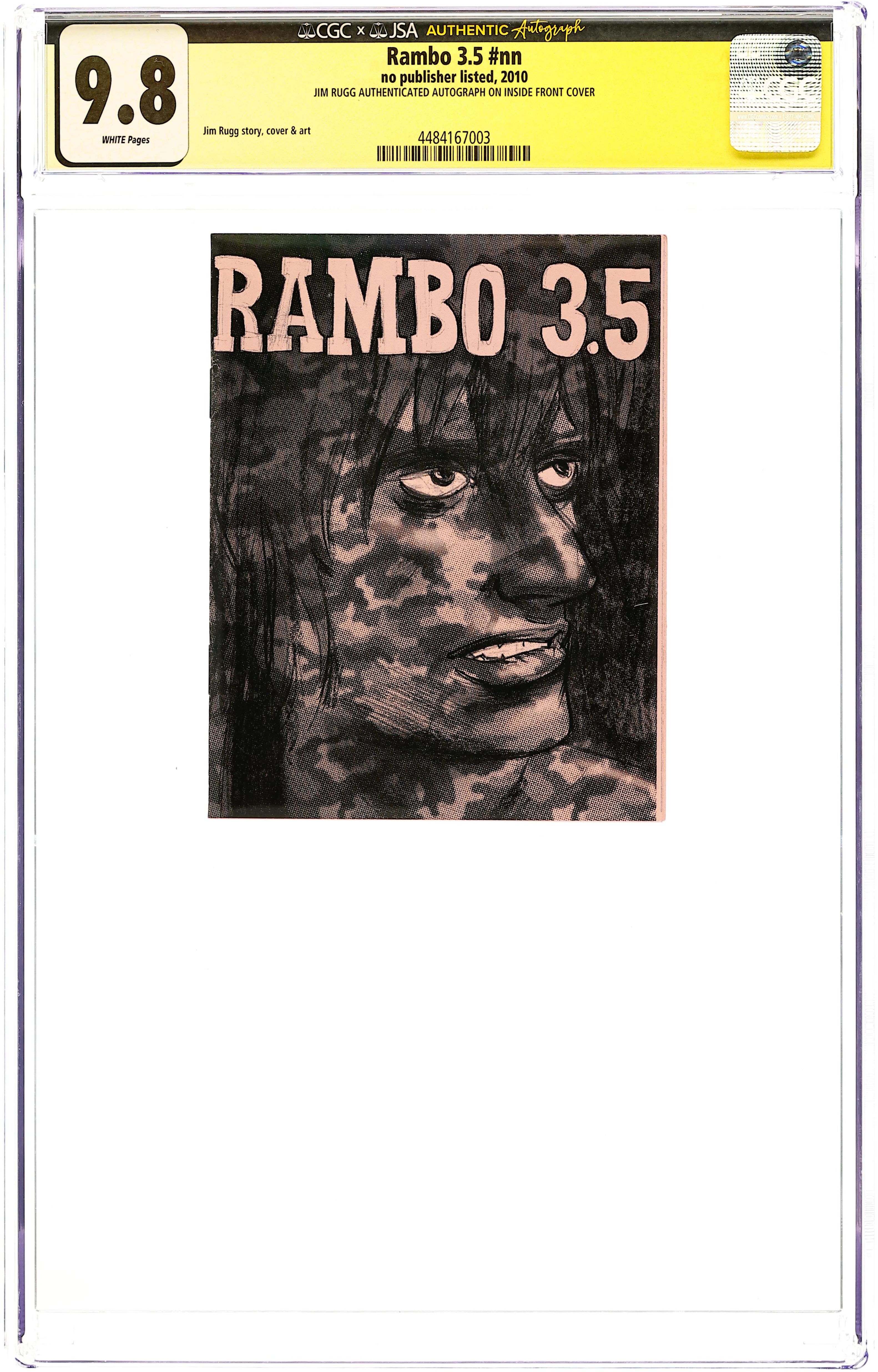 Rambo 3.5 (2010 Jim Rugg) 1 CGC 9.8 JSA Rugg