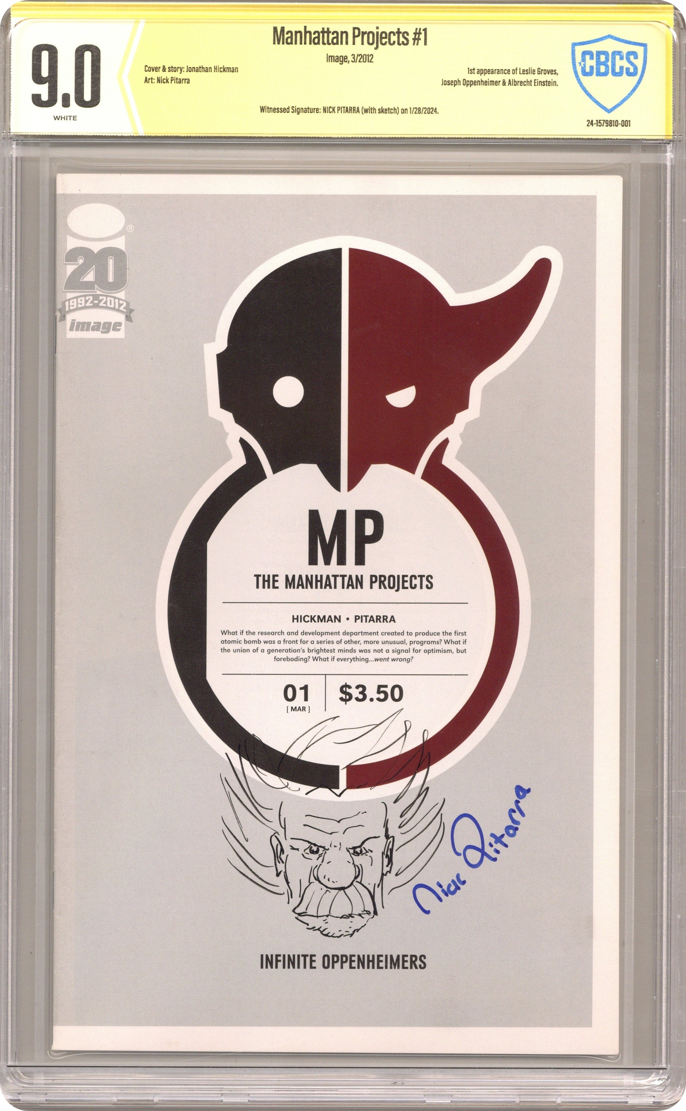 Manhattan Projects (2012 Image) 1A CBCS 9.0 Witnessed Sig Pitarra