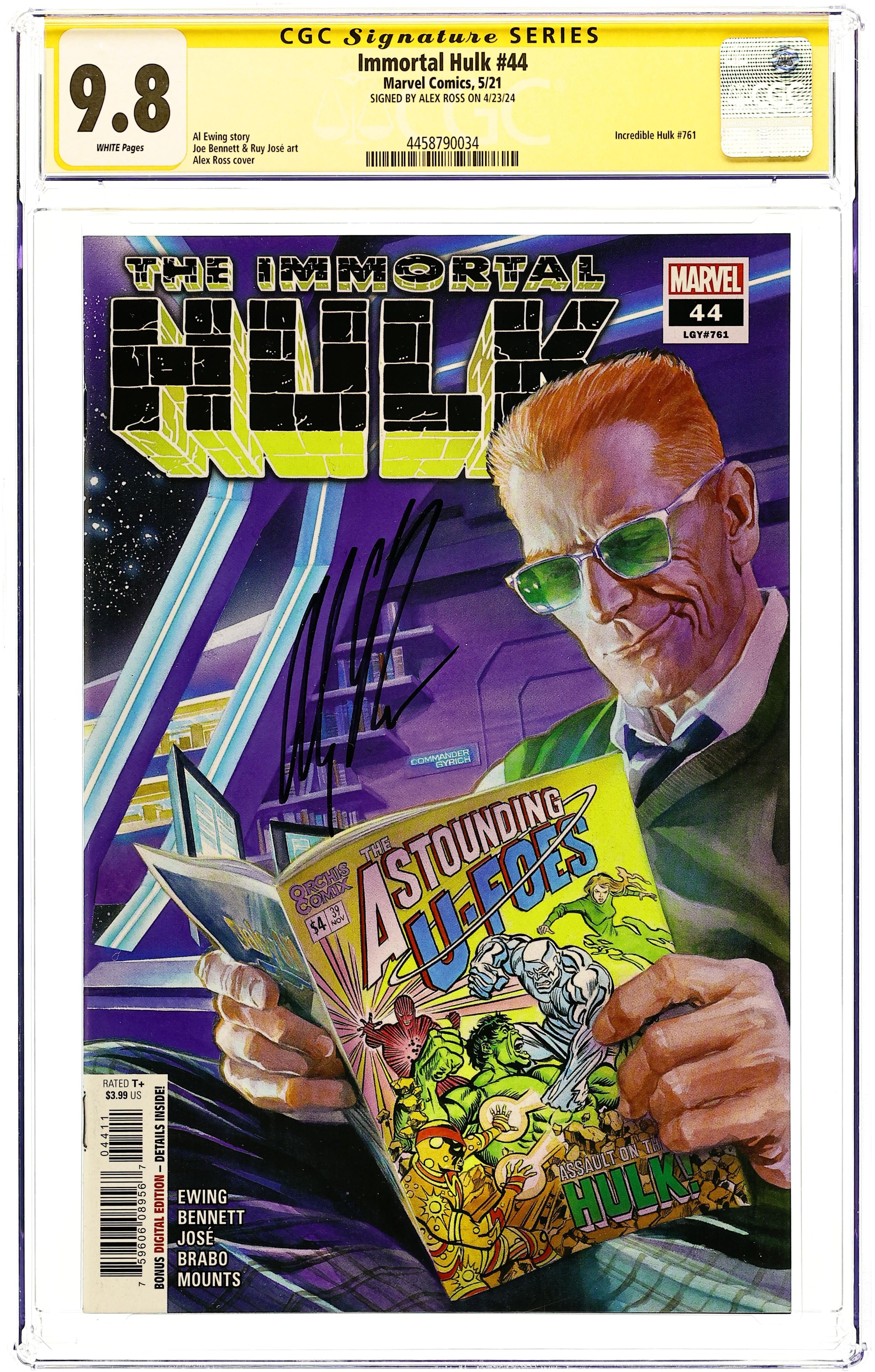 Immortal Hulk (2018 Marvel) 44A CGC 9.8 SS Alex Ross