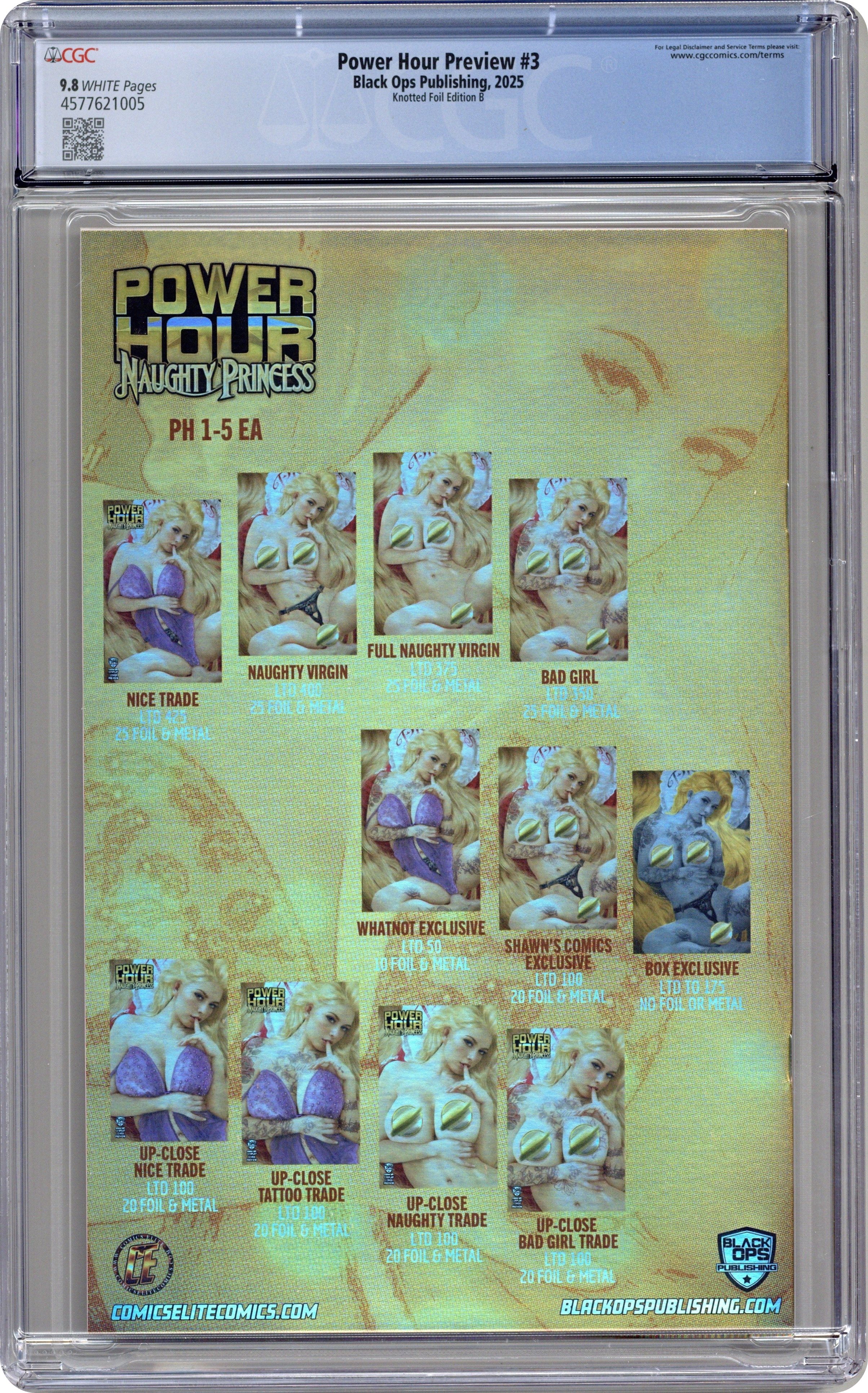 Power Hour (2022 Black Ops) Preview Edition 3KNOTTED.B.FOIL CGC 9.8