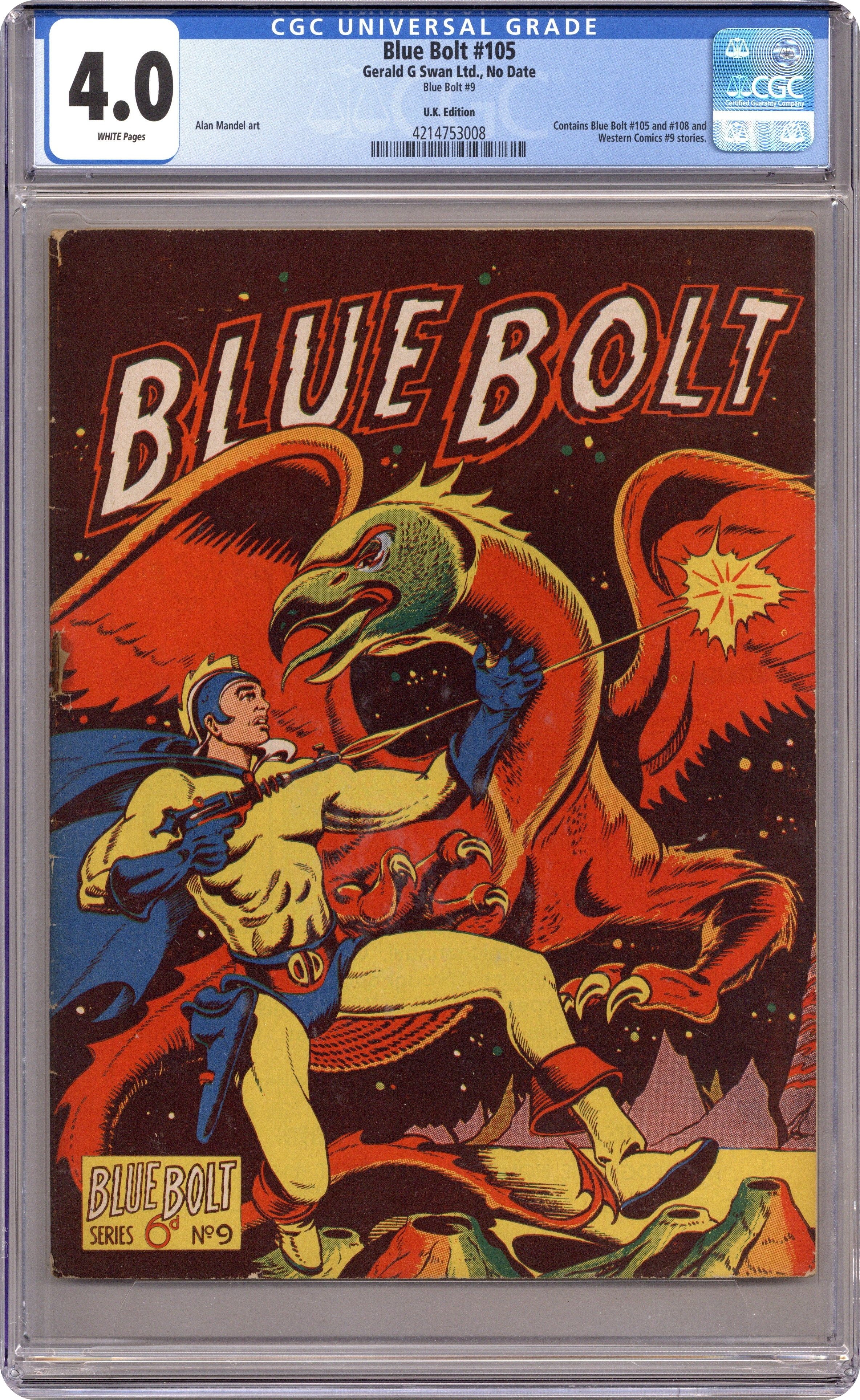 Blue Bolt (UK 1952 Gerald G. Swan) comic books graded by CGC