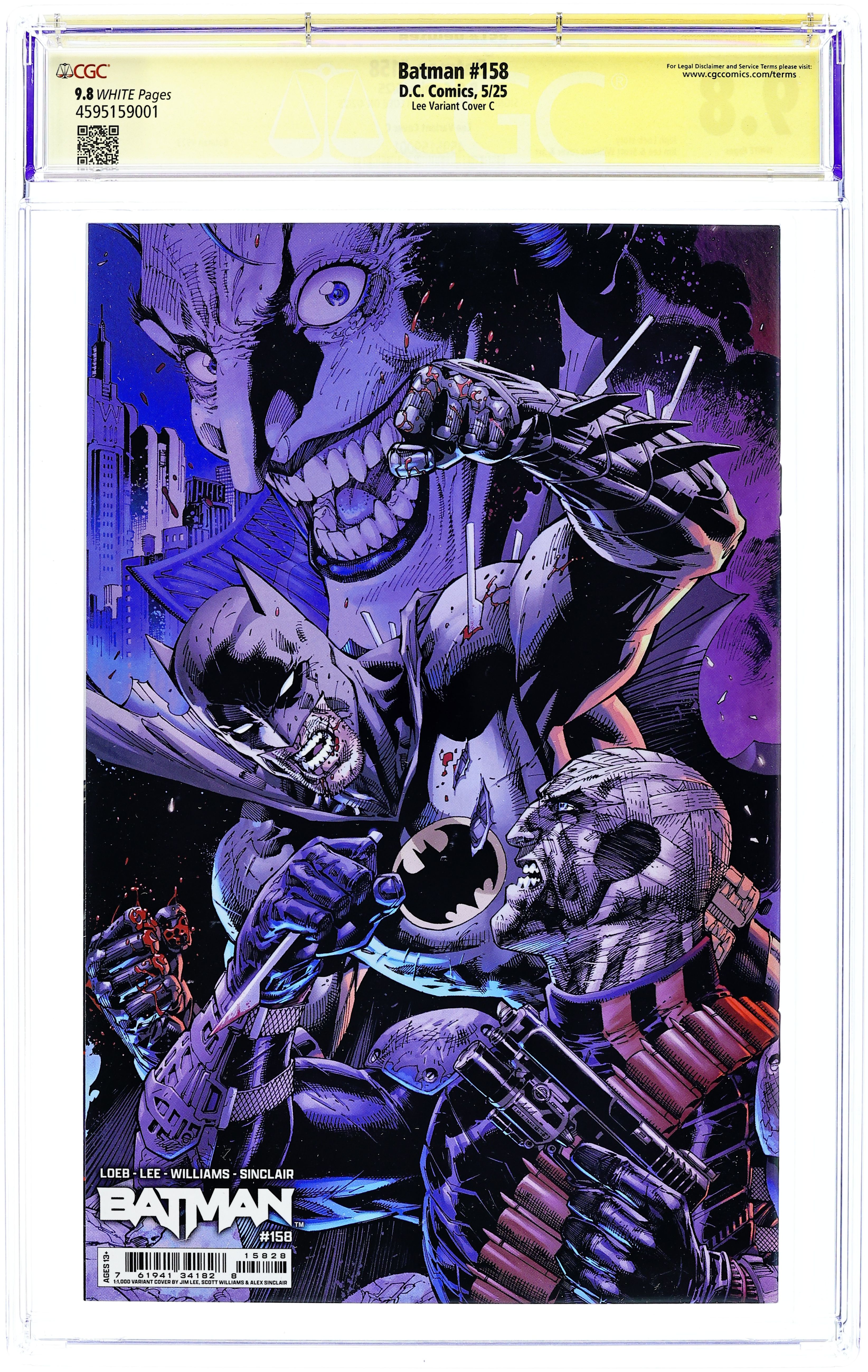 Batman (2016 3rd Series) 158R CGC 9.8 SS Jim Lee/Loeb