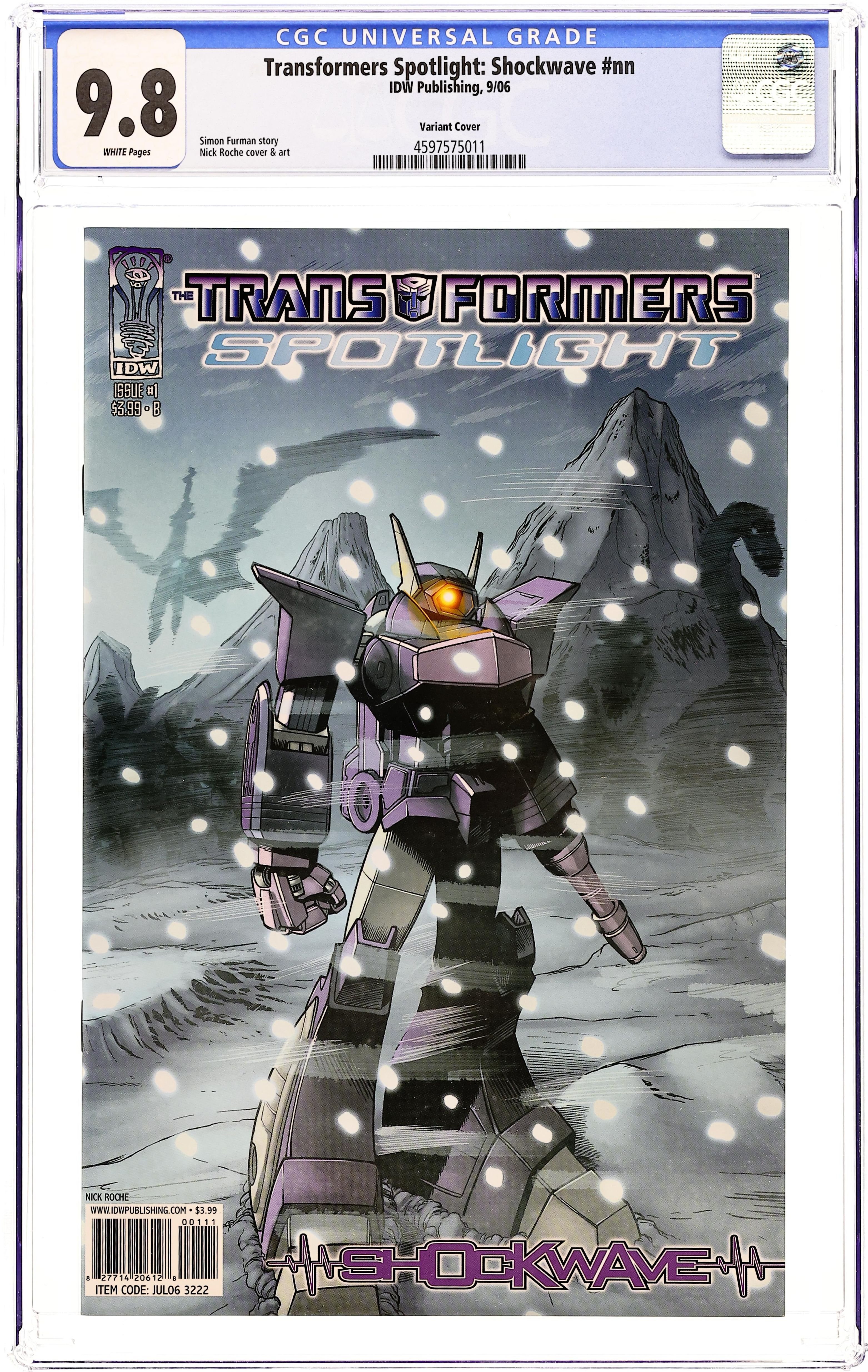 Transformers Spotlight Shockwave (2006 IDW) 1B CGC 9.8