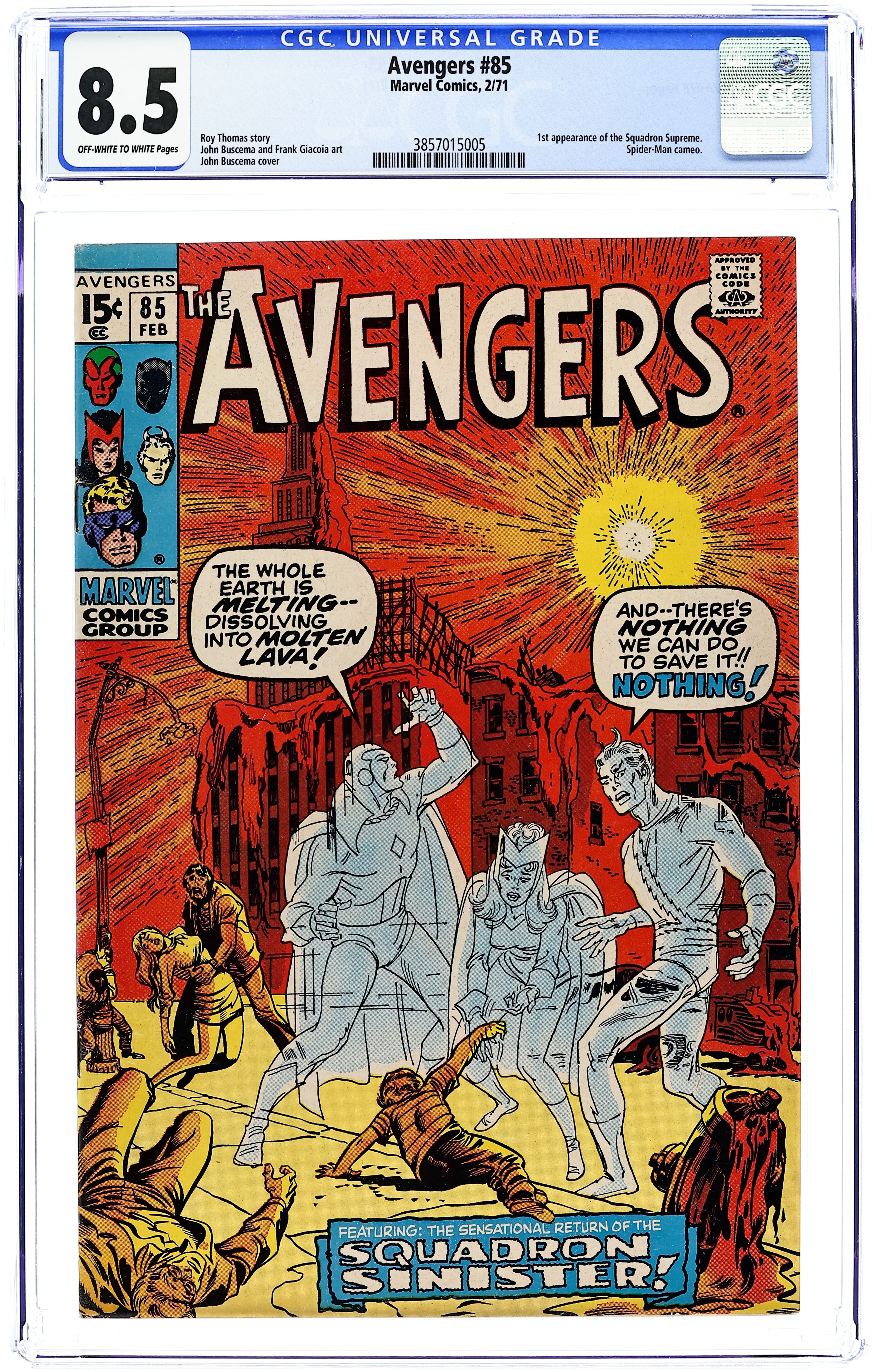 Avengers (1963 1st Series) 85 CGC 8.5