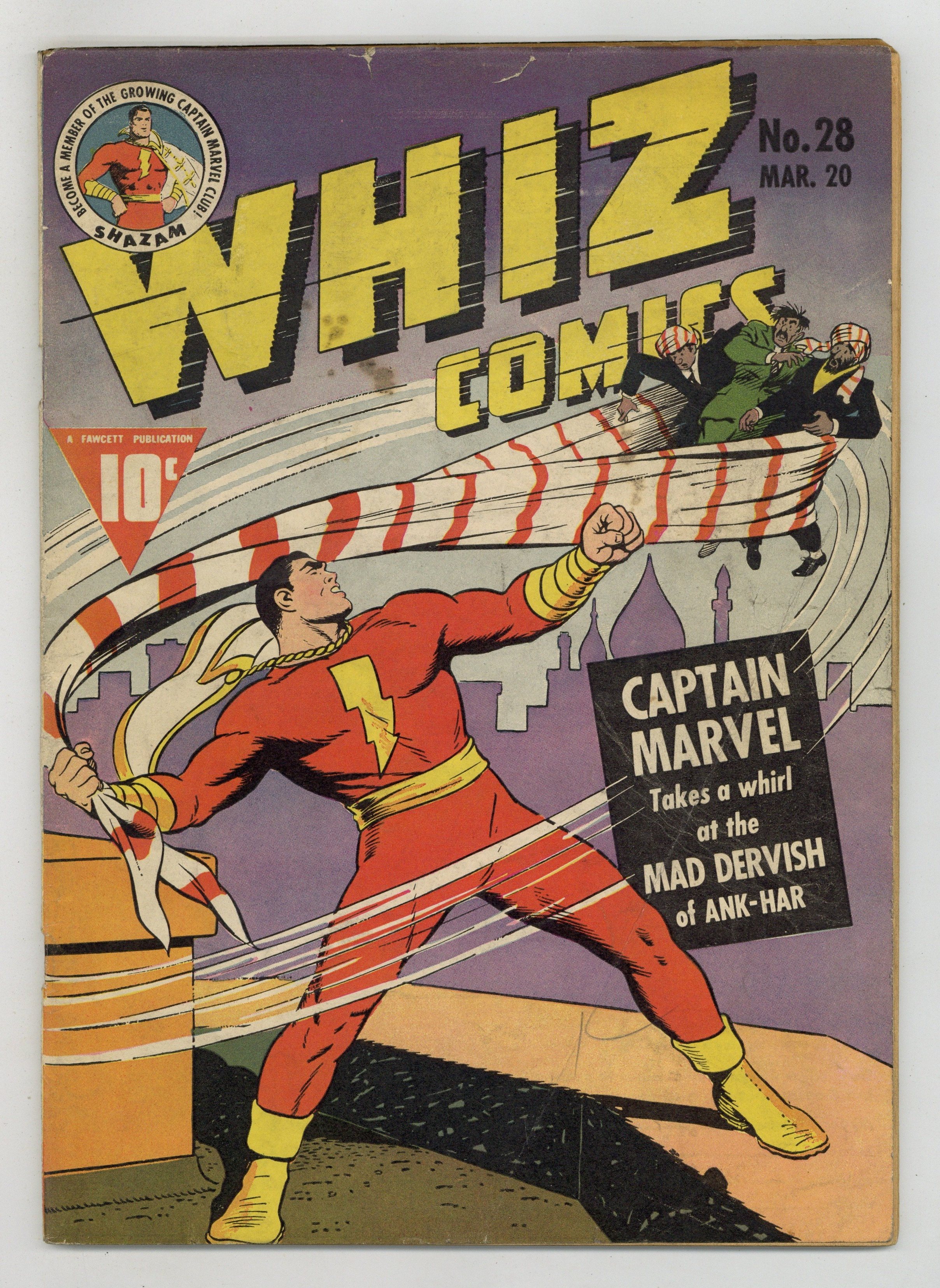 Whiz Comics (1940 Fawcett) 28 VG- 3.5