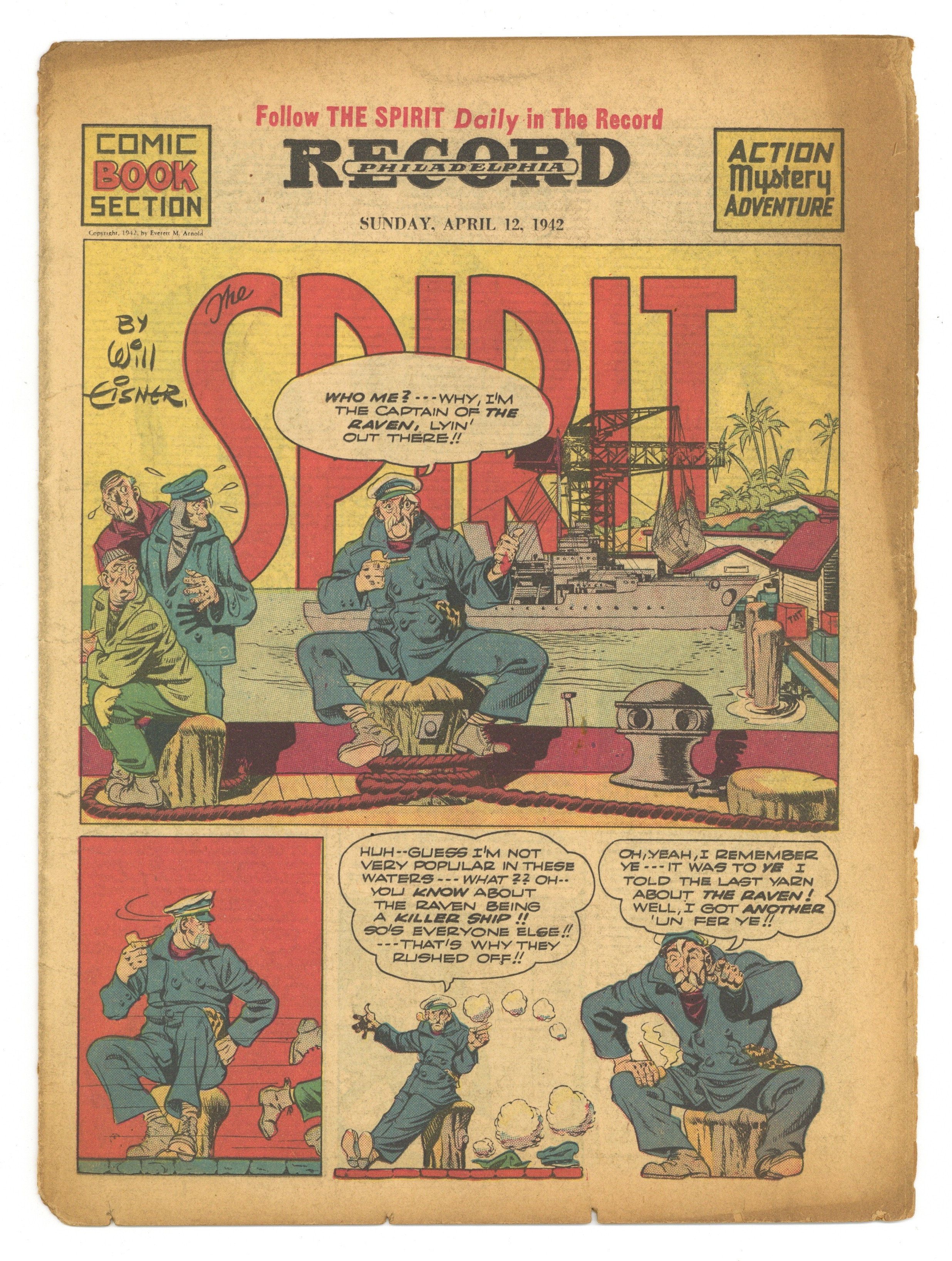 Spirit Weekly Newspaper Comic (1940-1952) Apr 12 1942 GD/VG 3.0
