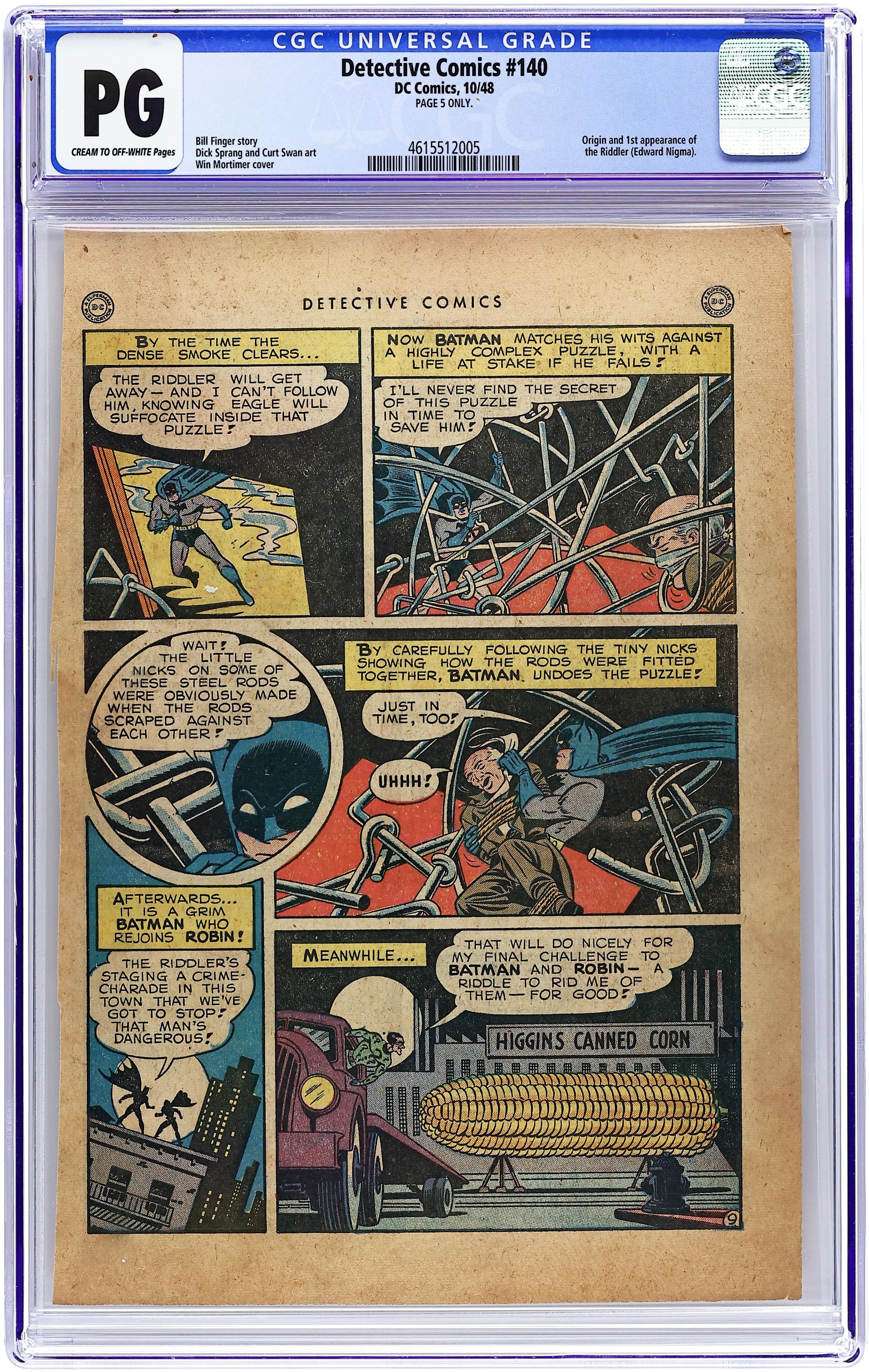 Detective Comics (1937 1st Series) 140 CGC Page 5 Only