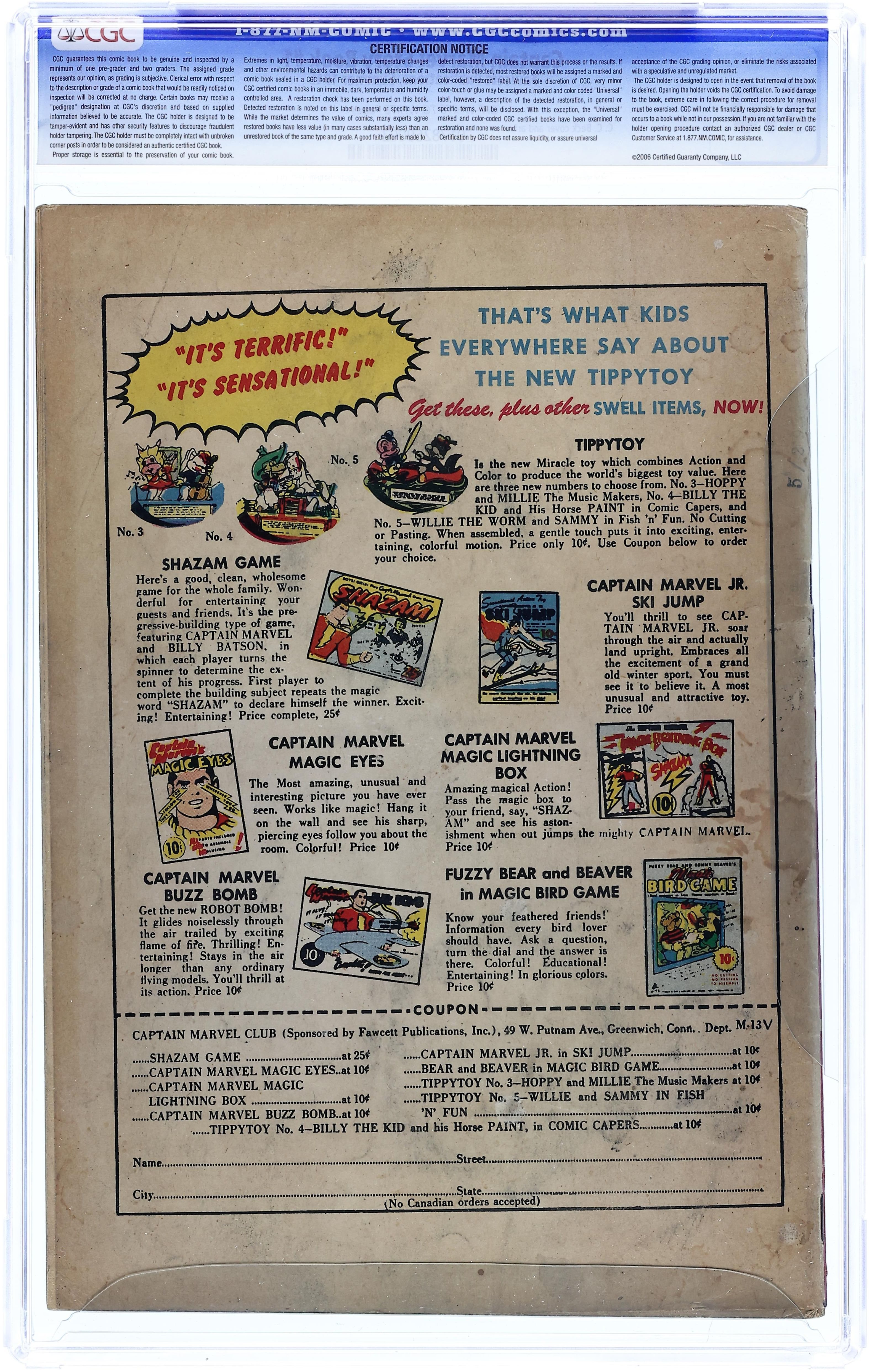 Captain Marvel Story Book (1946 Fawcett) 1 CGC 5.0