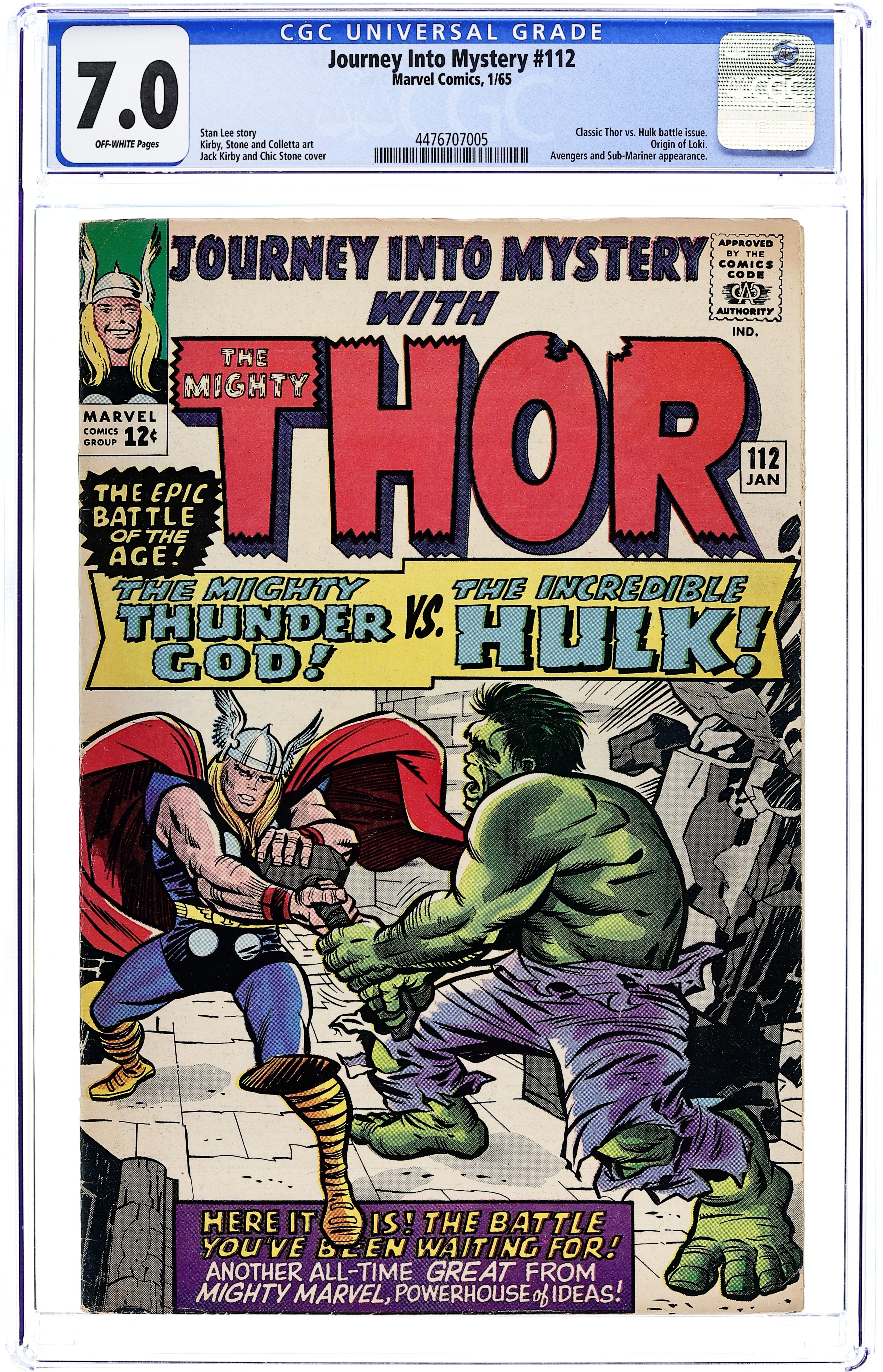 Thor (1962 Marvel 1st Series Journey Into Mystery) 112 CGC 7.0