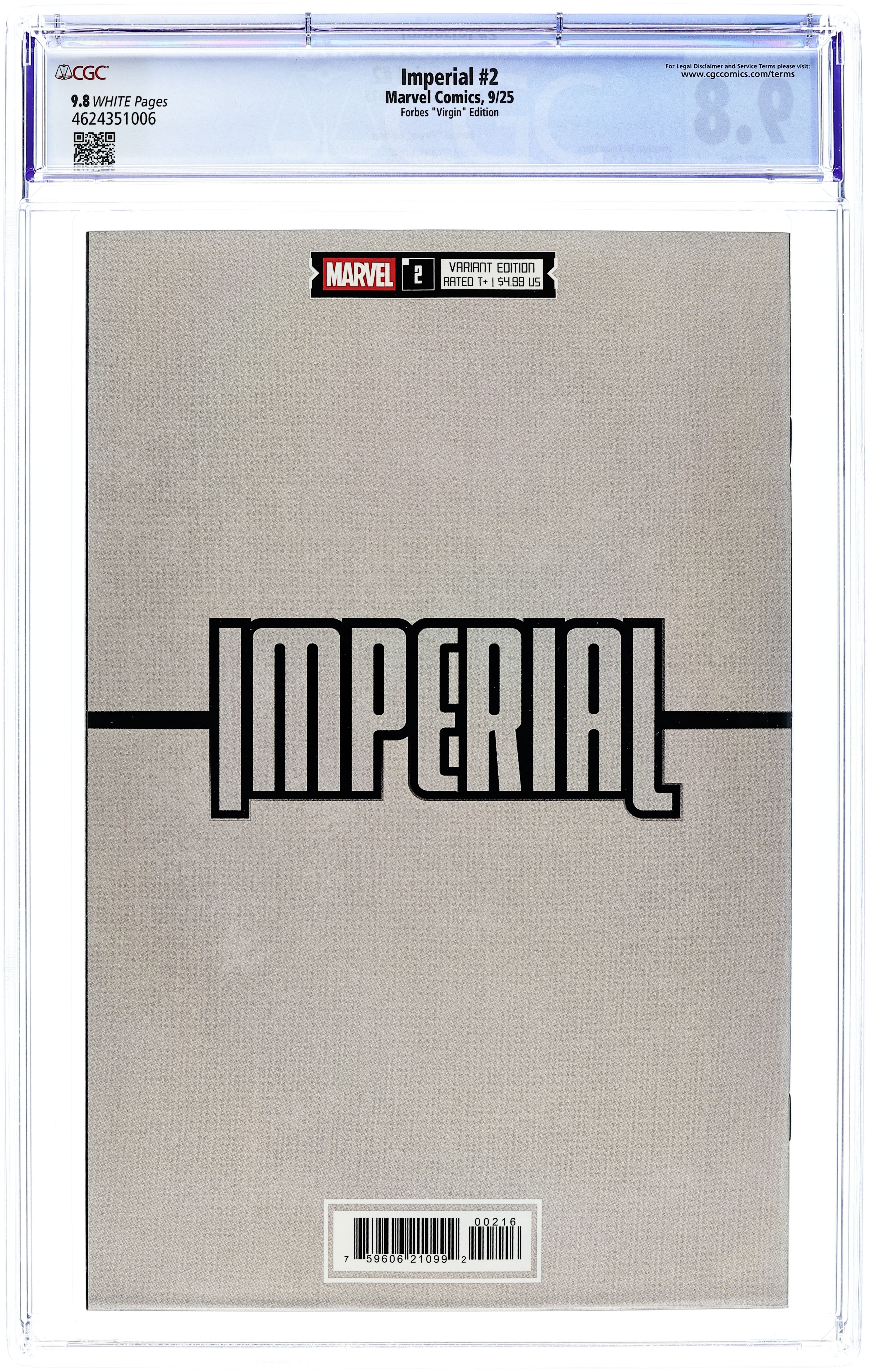Imperial (2025 Marvel) comic books graded by CGC