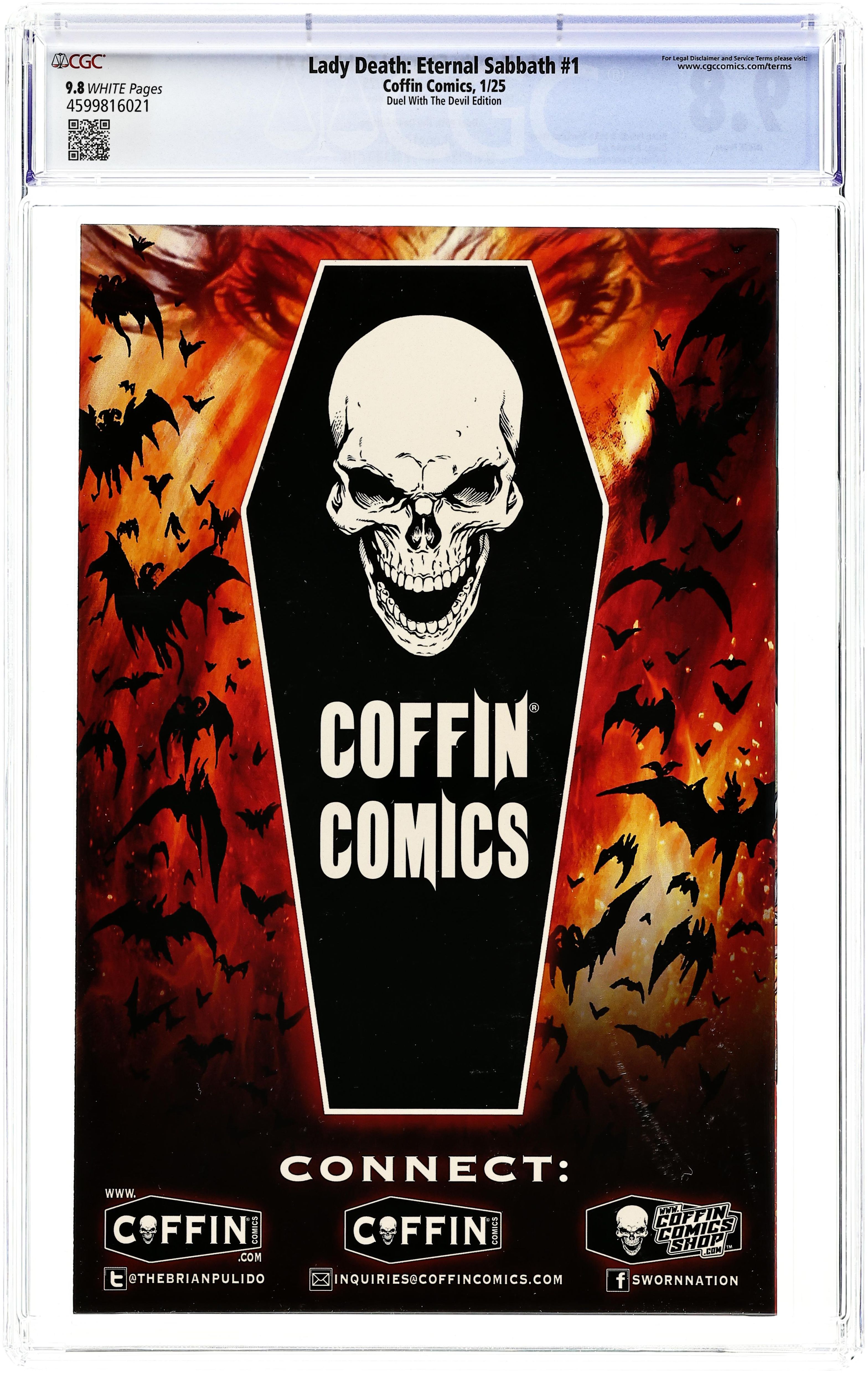 Lady Death Eternal Sabbath (2025 Coffin Comics) 1DUEL.A CGC 9.8