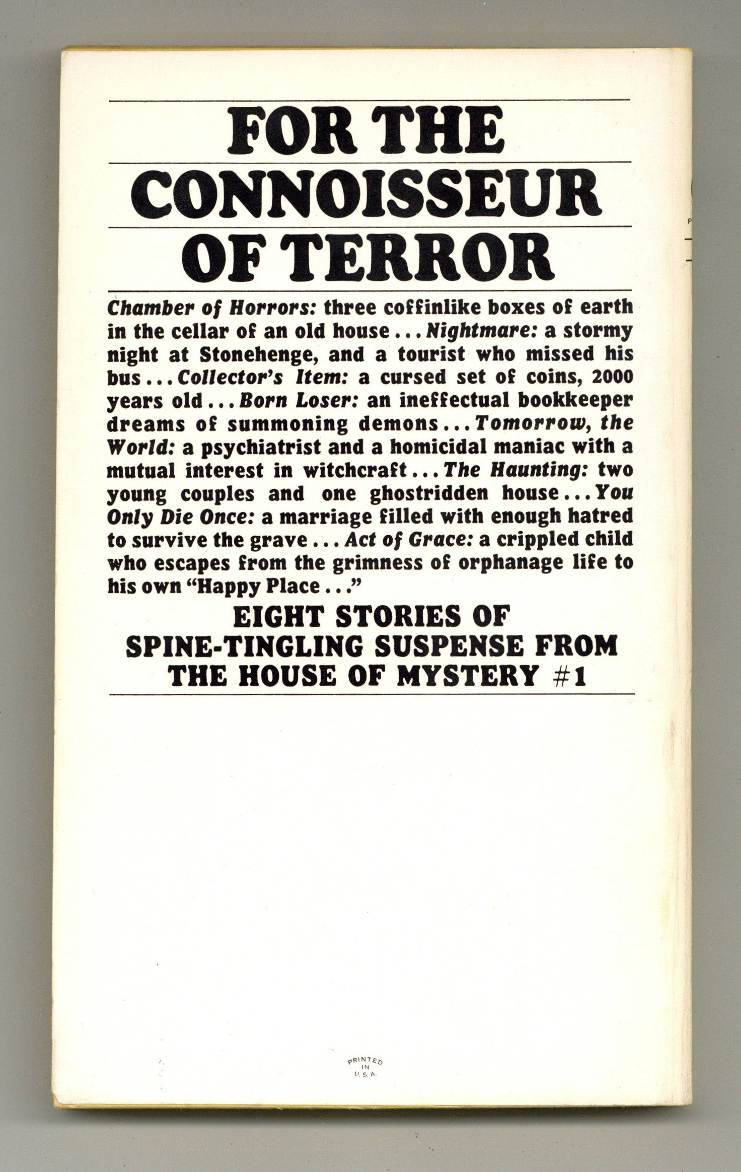 House of Mystery PB (1973 Warner Books) by Jack Oleck 1-1ST FN 6.0