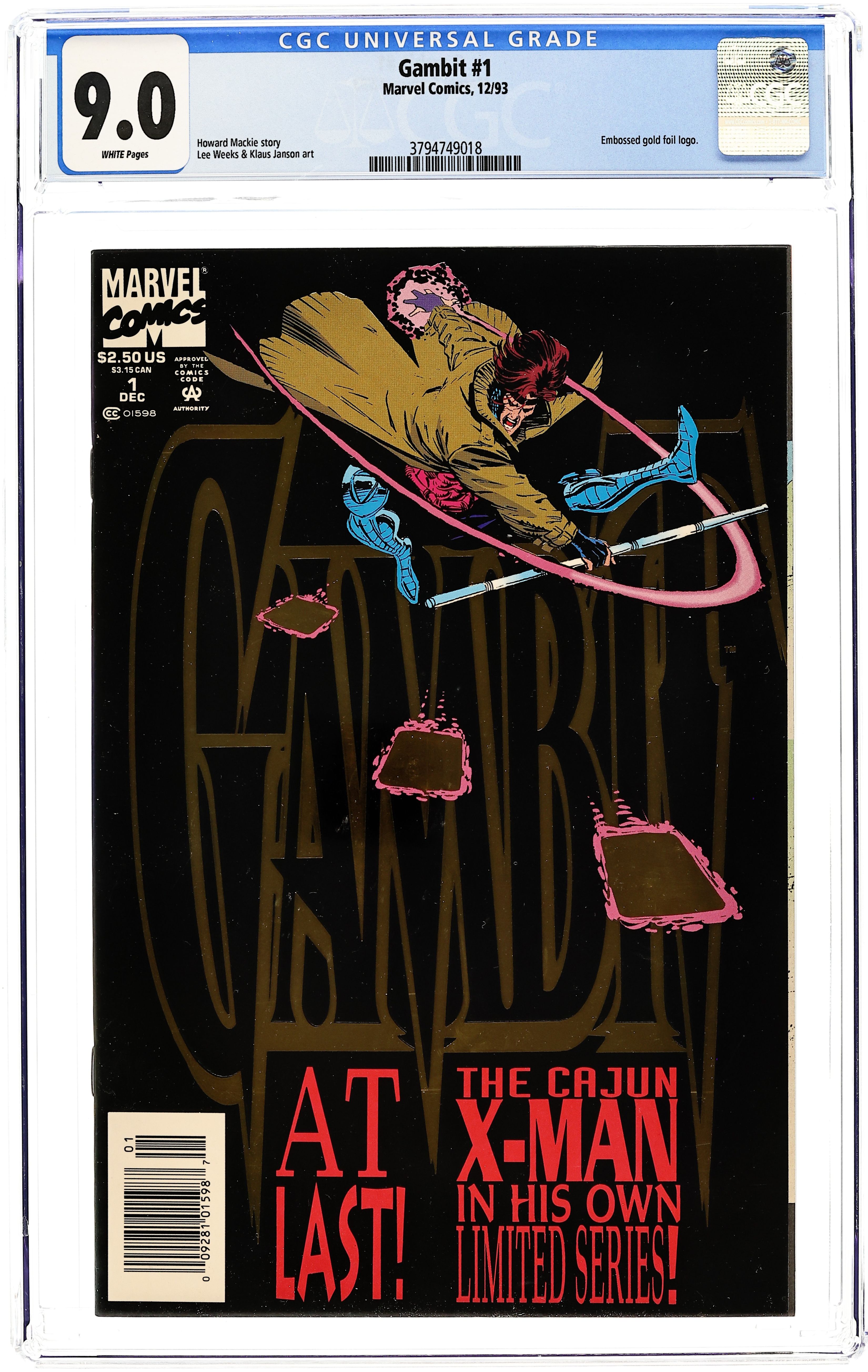 Gambit (1993 1st Series Marvel) 1A.N CGC 9.0
