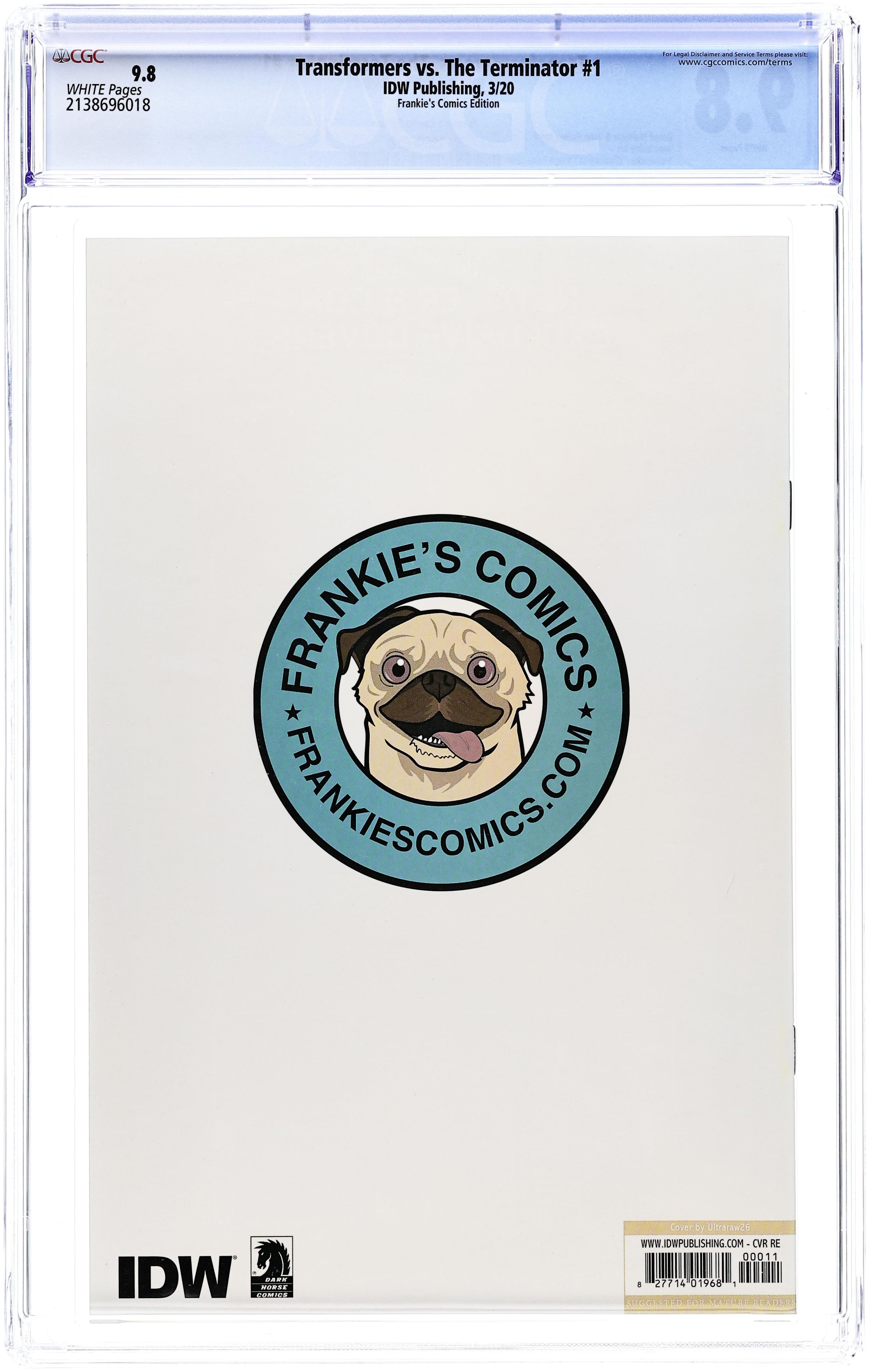 Transformers vs. the Terminator (2020 IDW) 1FRANKIES CGC 9.8