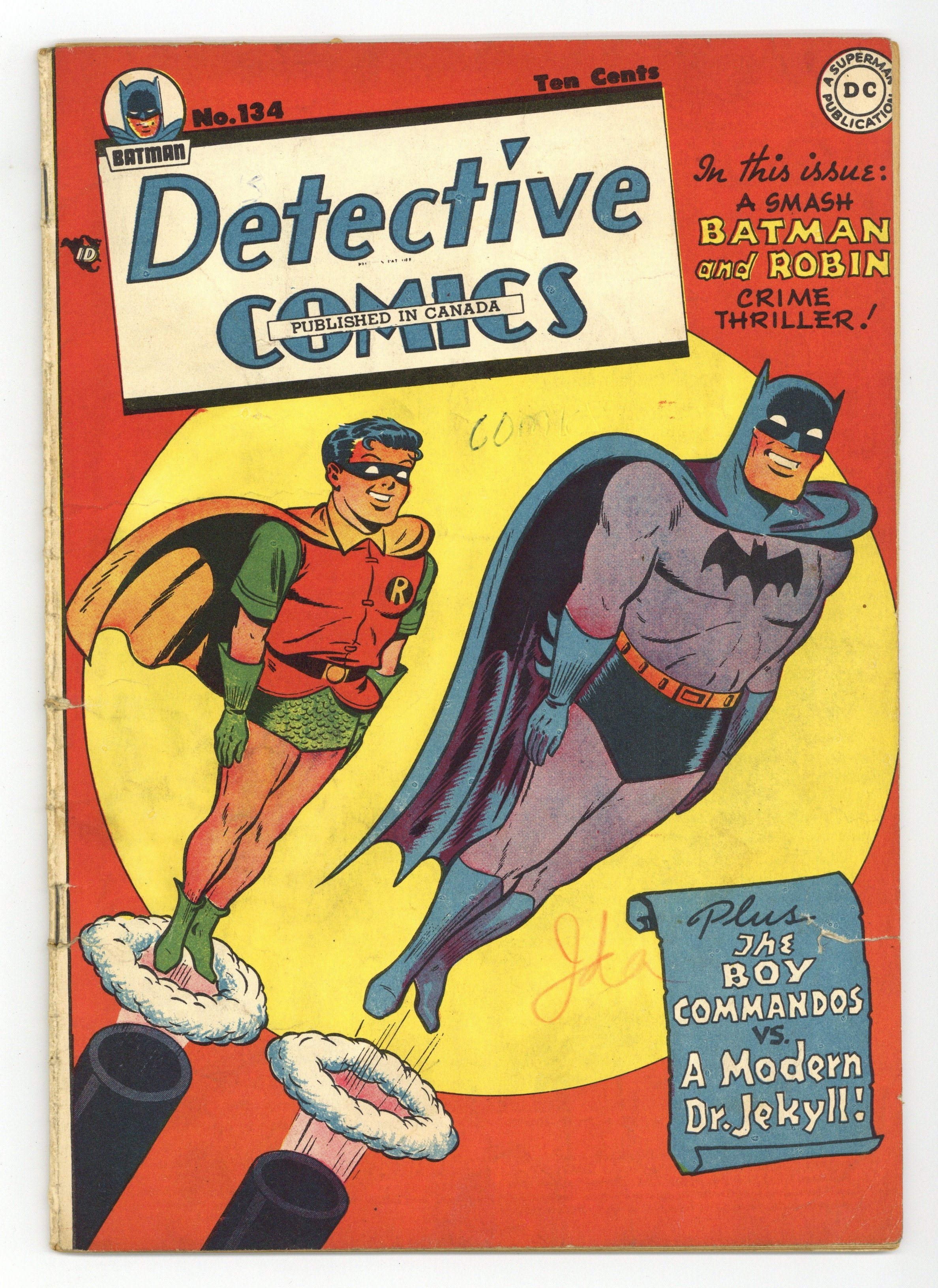 Detective Comics (1937 1st Series) Canadian Price Variant 134 GD 2.0