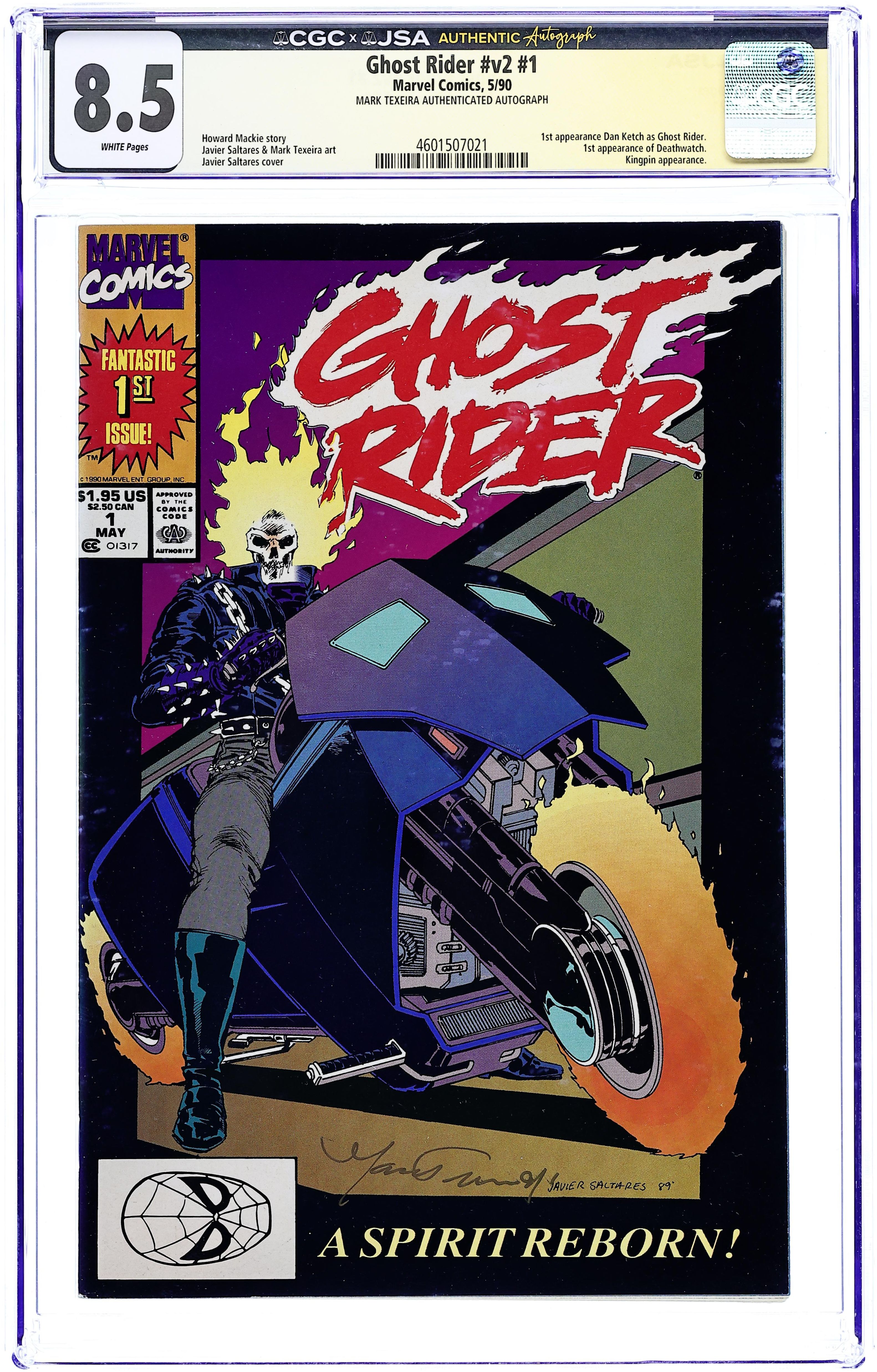 Ghost Rider (1990 2nd Series) 1D CGC 8.5 JSA Texeira