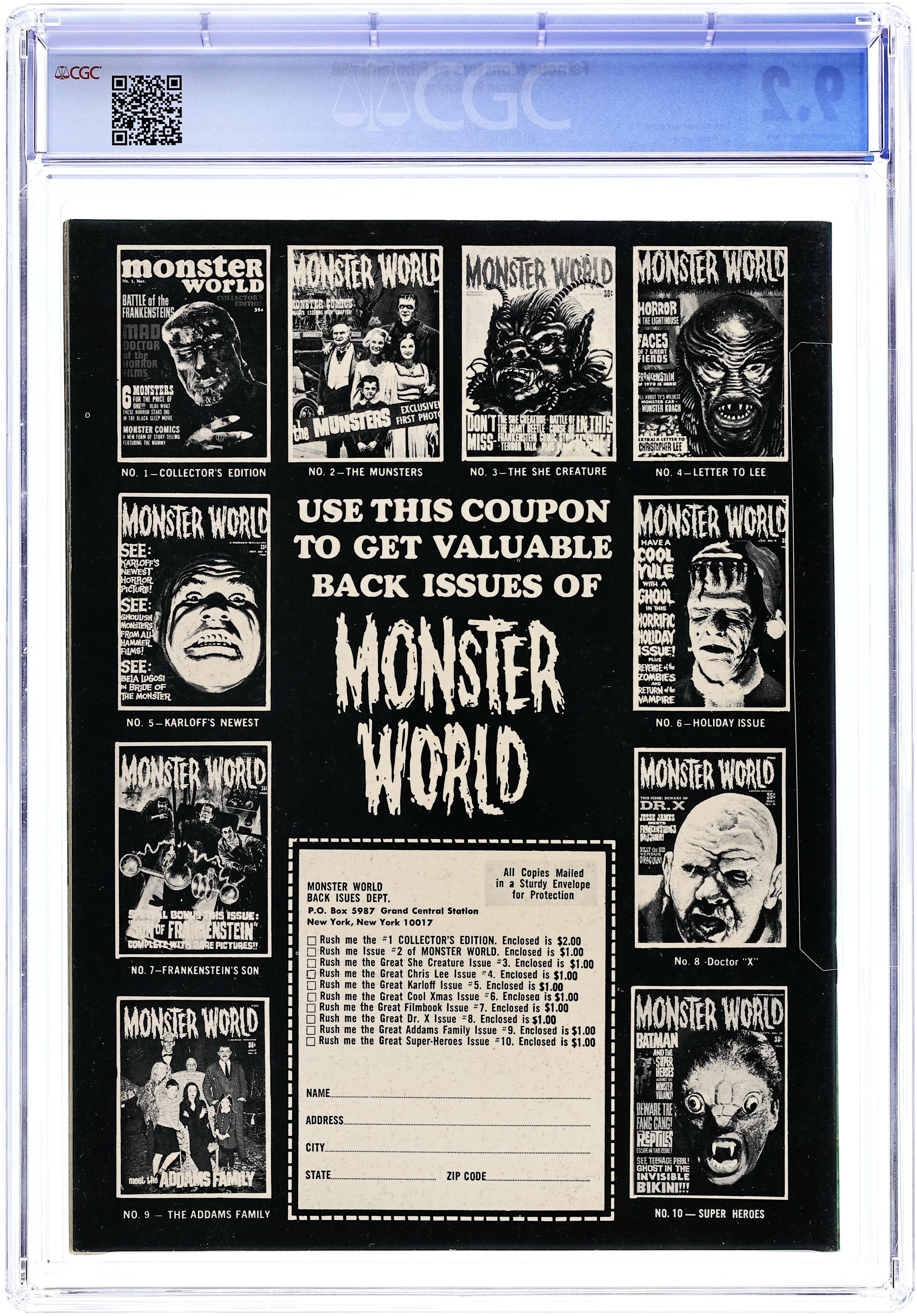 Famous Monsters of Filmland (1958) Magazine 68 CGC 9.2